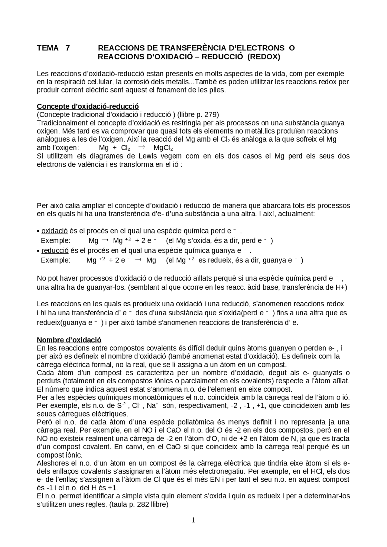 Apuntes Redox Segundo Bachillerato Notes De Chimie Docsity