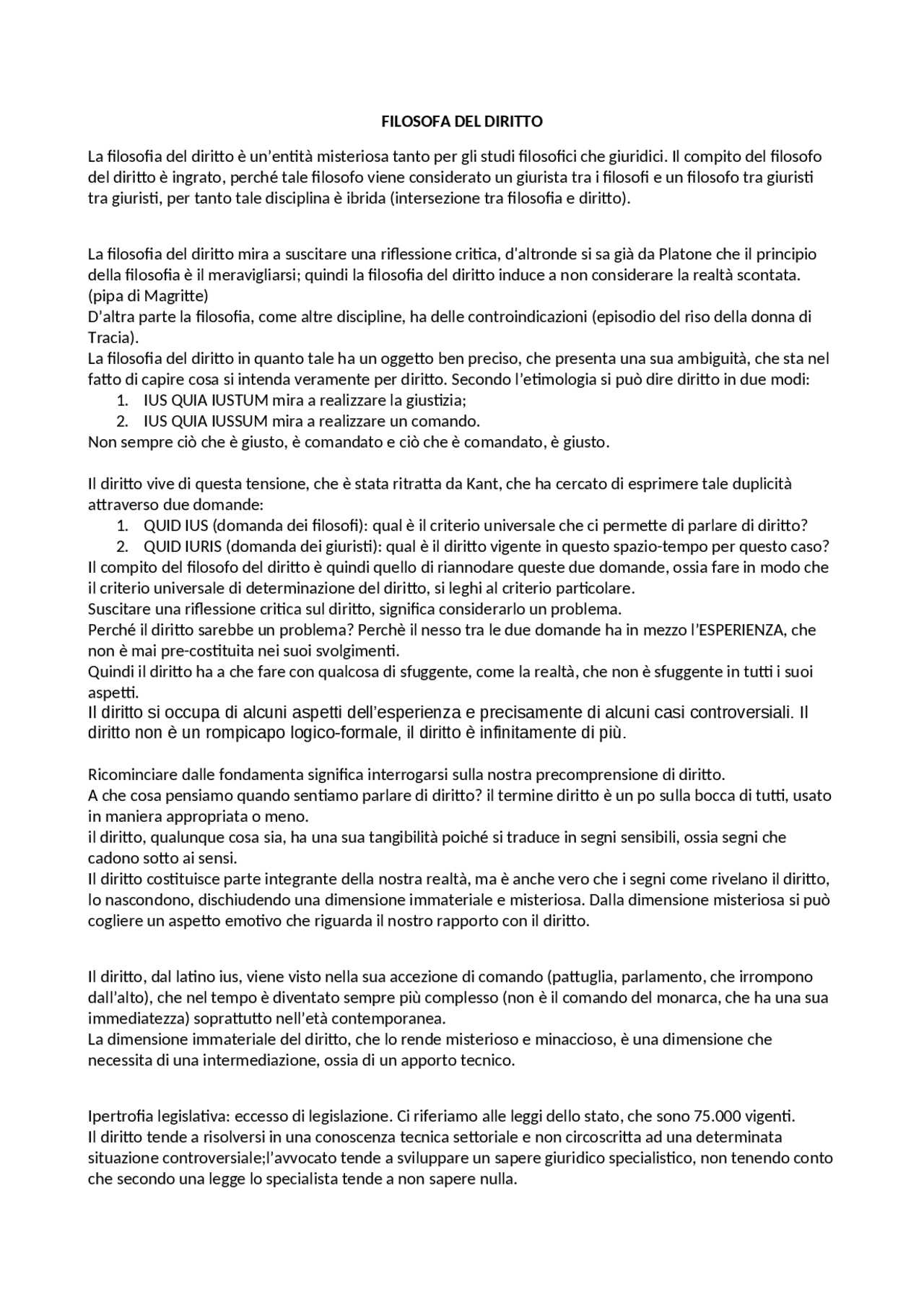 Appunti Filosofia Del Diritto Docsity