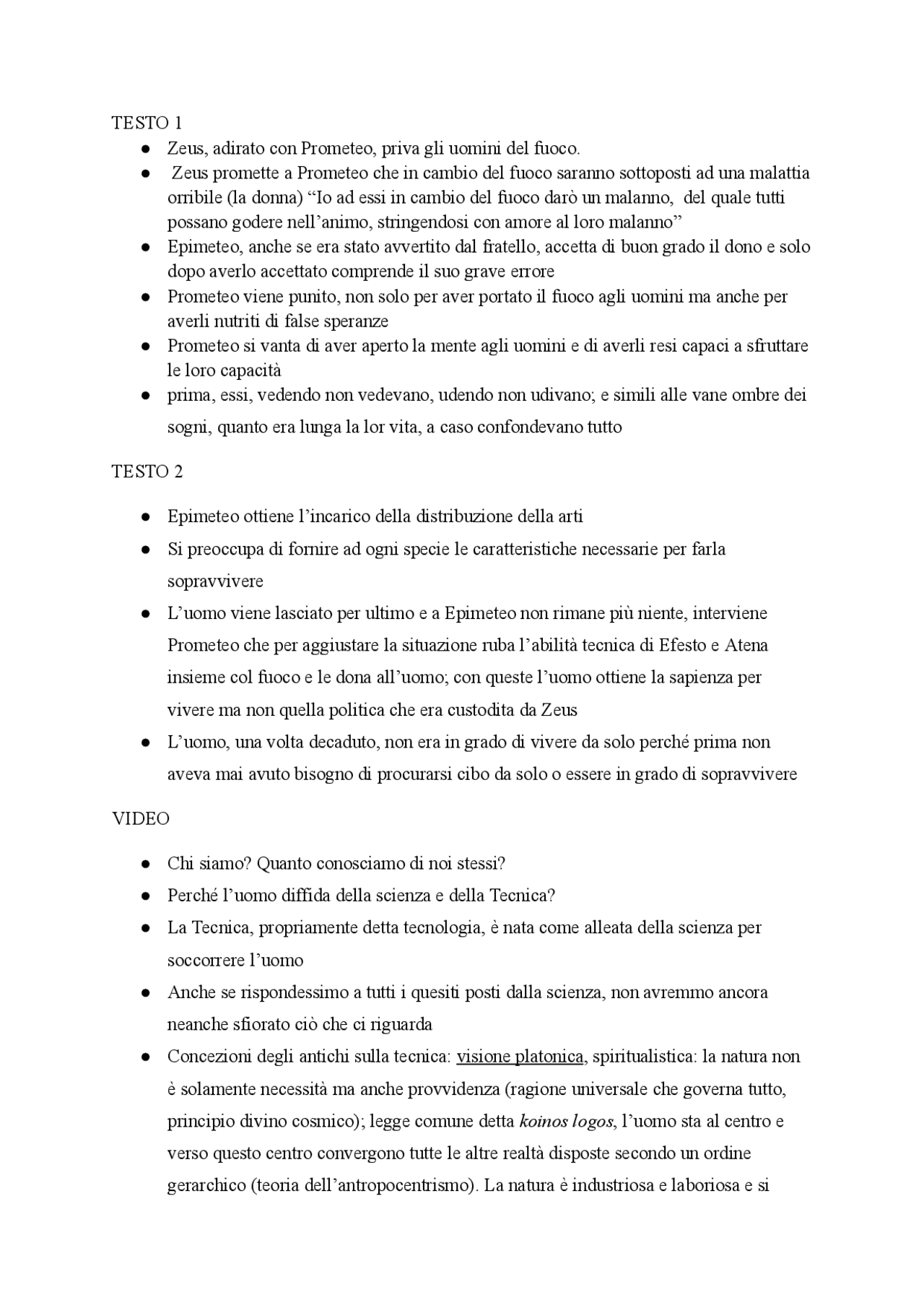 Prometeo E La Tecnica Docsity