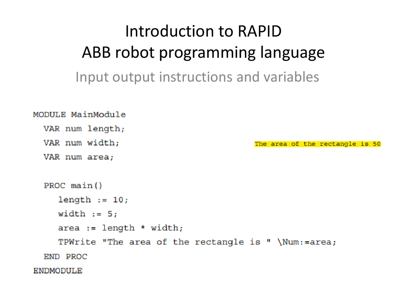 Abb Robot Programming Language Docsity