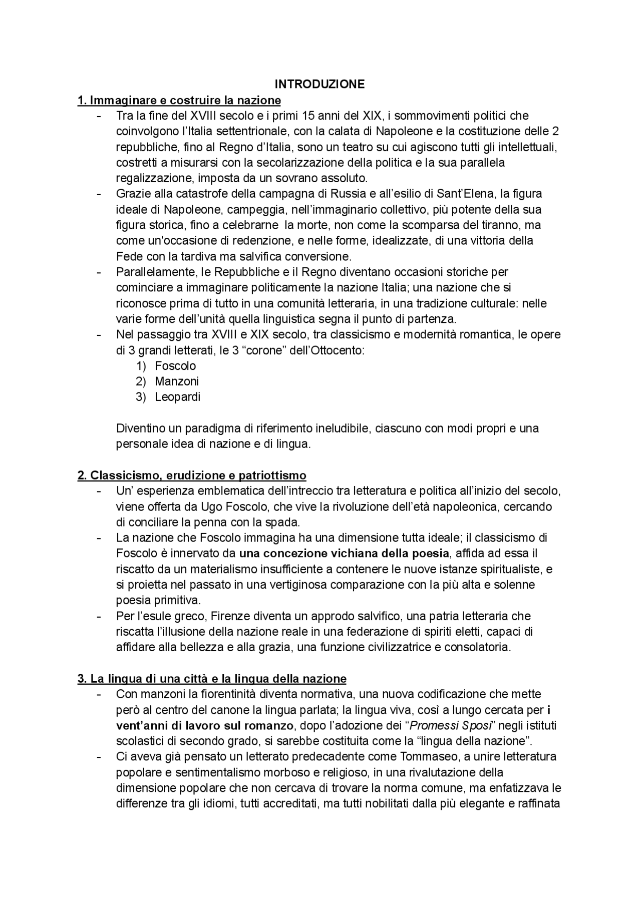 Epoca 9 - Le Tre Corone e La Cultura dell'Ottocento | Schemi e mappe ...