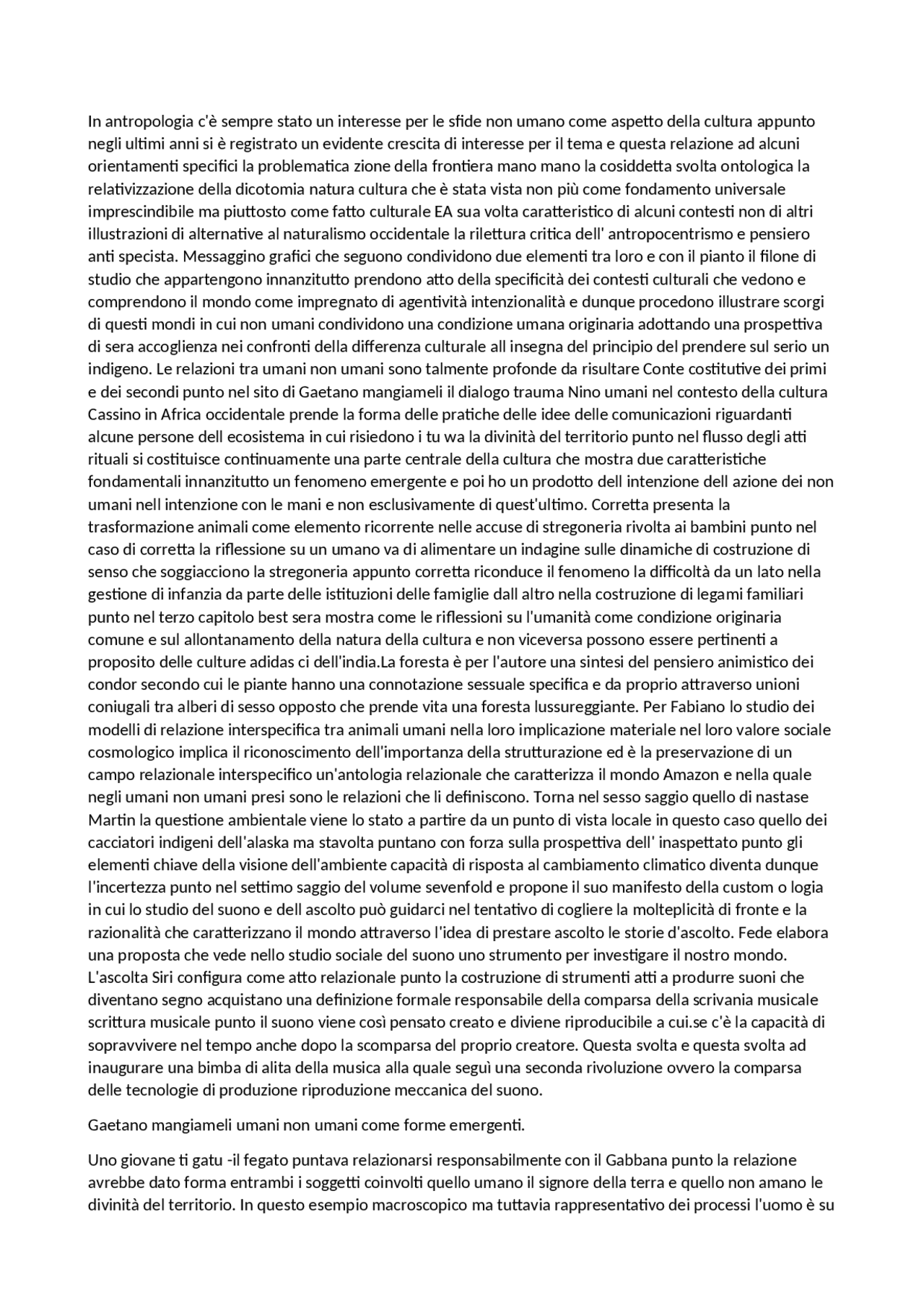Dialoghi Con I Non Umani Docsity