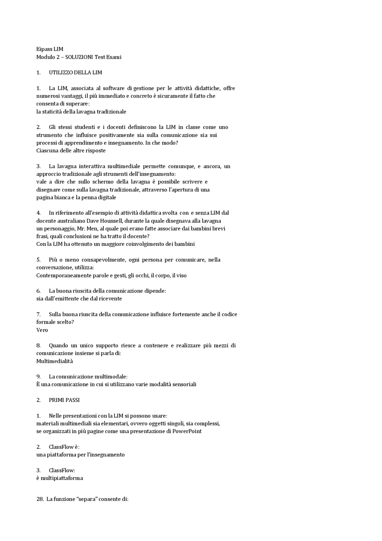 Eipass Lim Didasko Modulo Ii 2022 Risposte Testpdf Docsity
