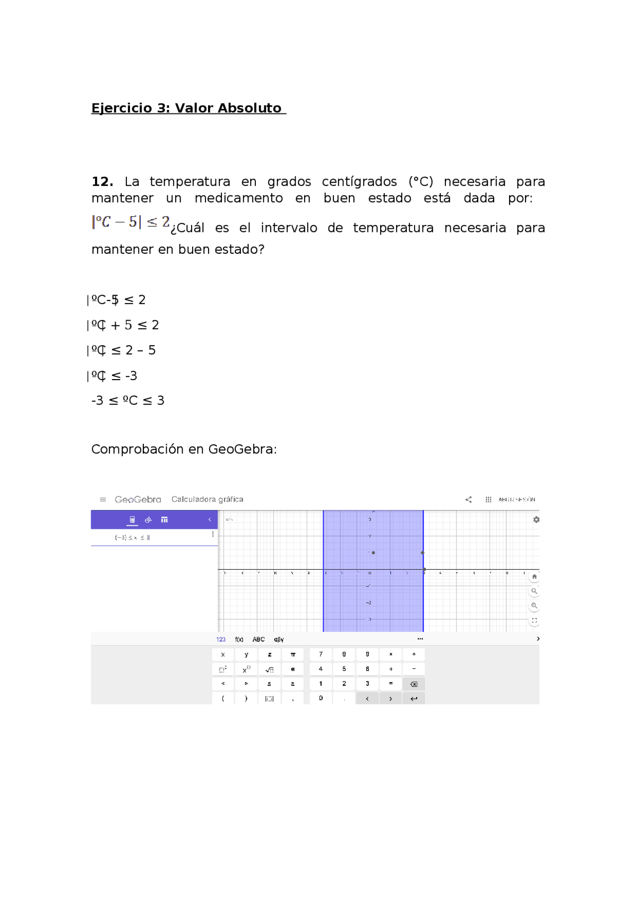 Ejercicio 3: Valor Absoluto | Ejercicios de Álgebra - Docsity