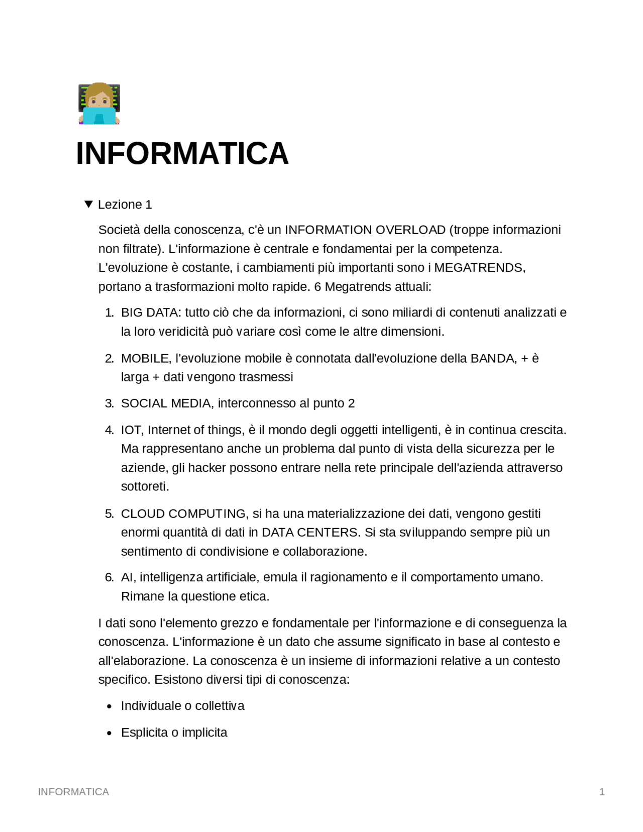 Lezioni Informatica E Sistemi Informativi Docsity