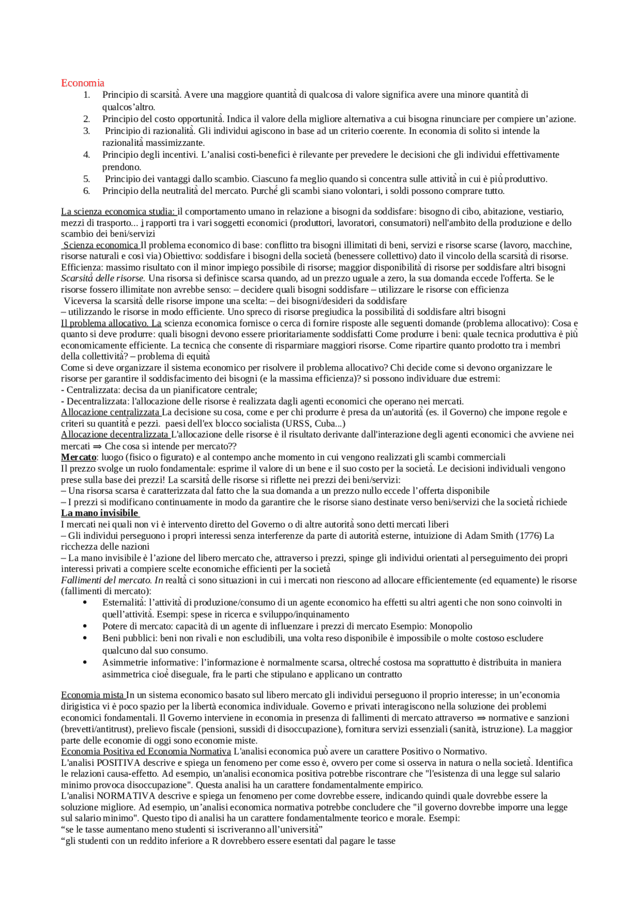 Riassunti Libro E Appunti Micro E Macro Docsity