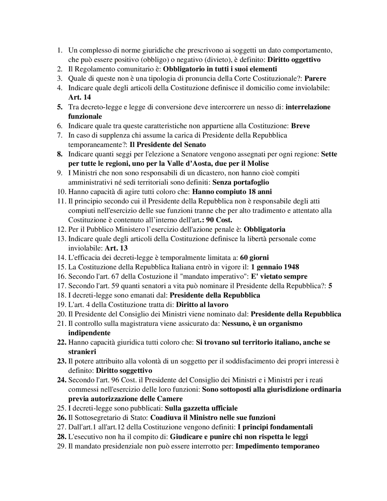 Quiz utili per superare esami con Pegaso - Docsity