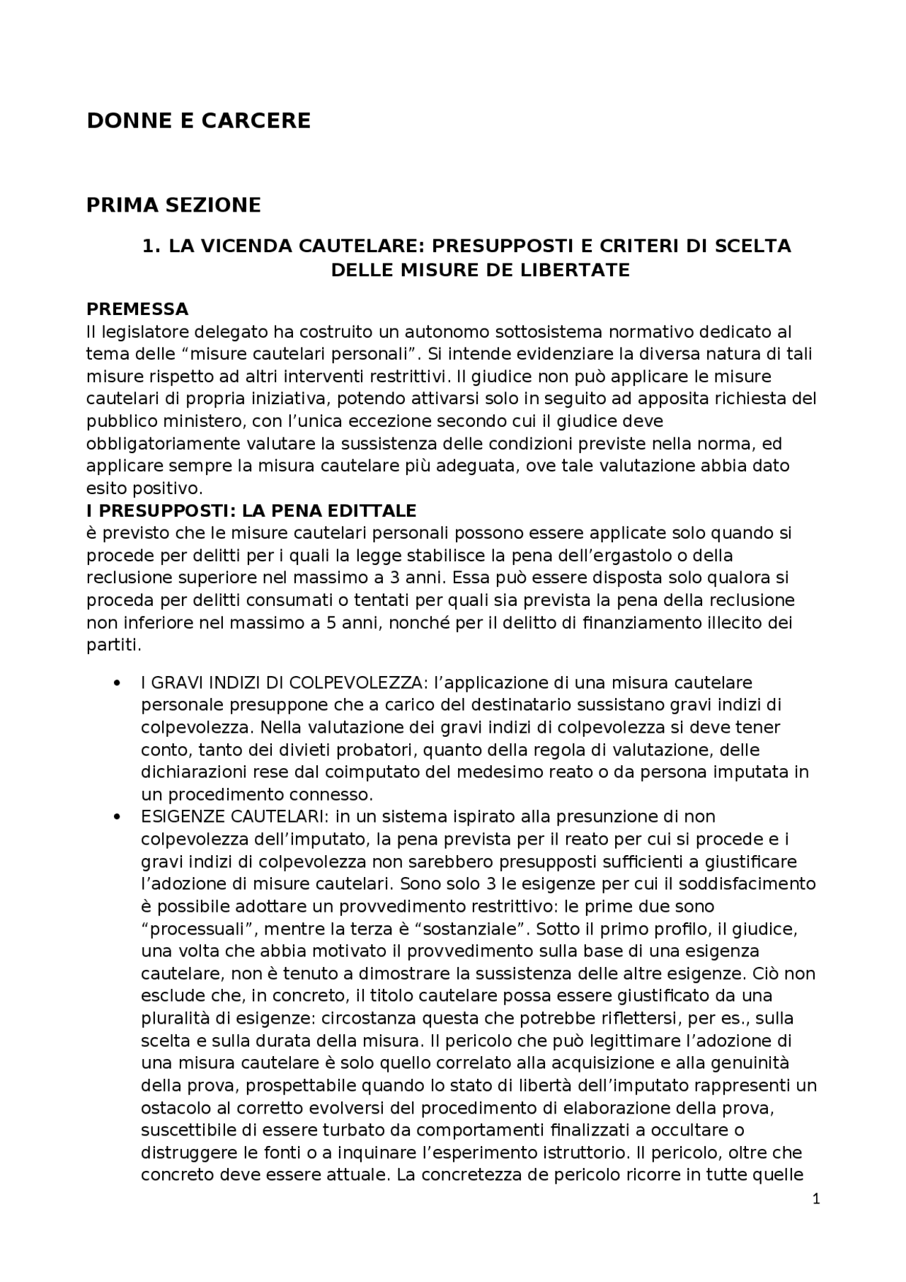Riassunto Testo Donne E Carcere Docsity