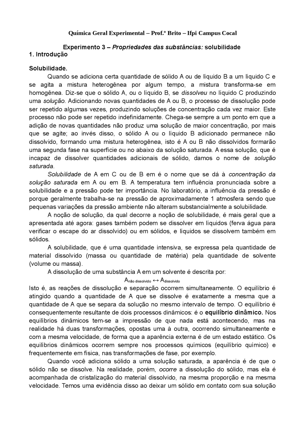 Solubilidade De Sais Resumos Química Docsity
