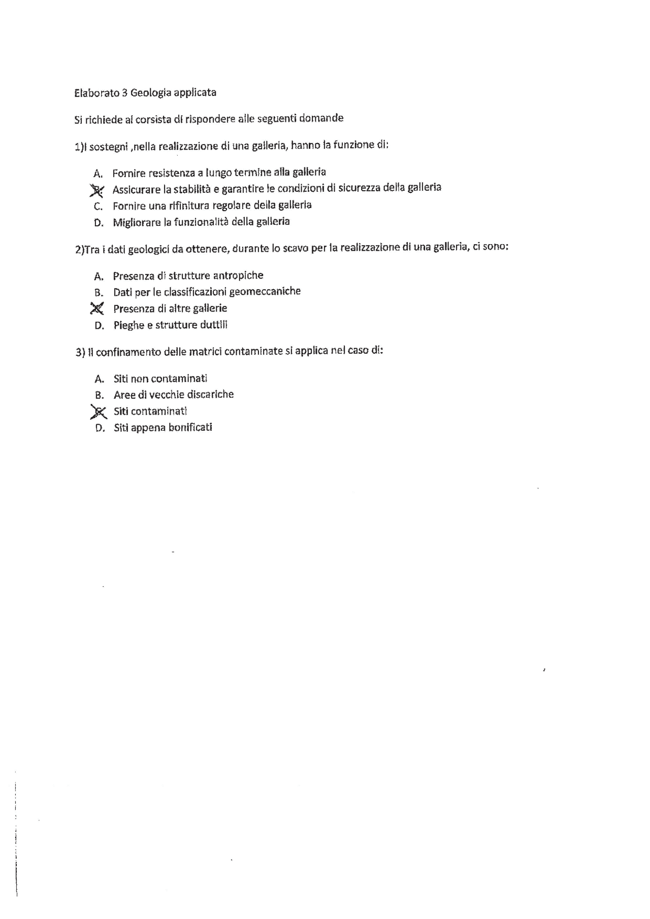 Elaborato 3 Di Geologia Applicata Esame Superato Docsity