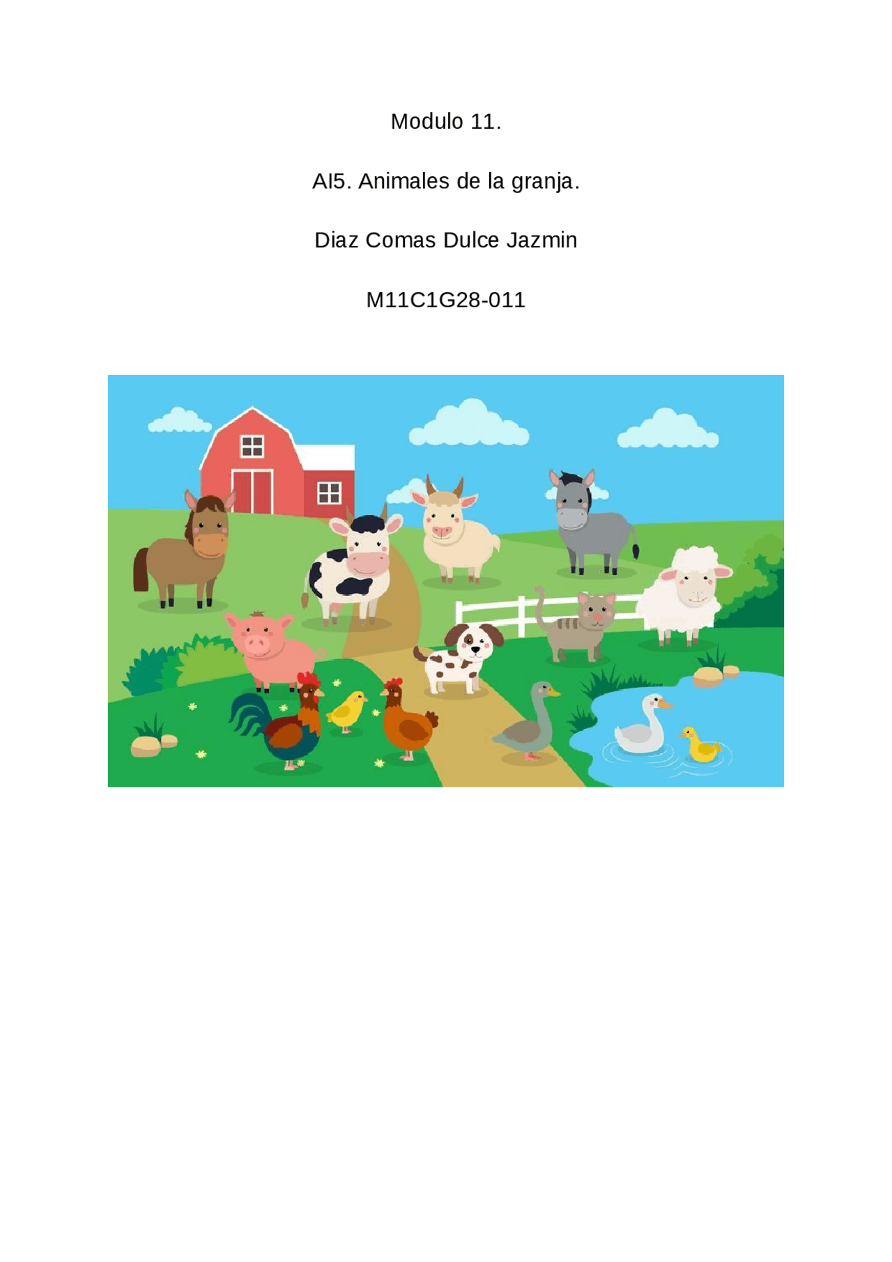 Actividad 5 Animales de la granja | Ejercicios de Matemáticas | Docsity