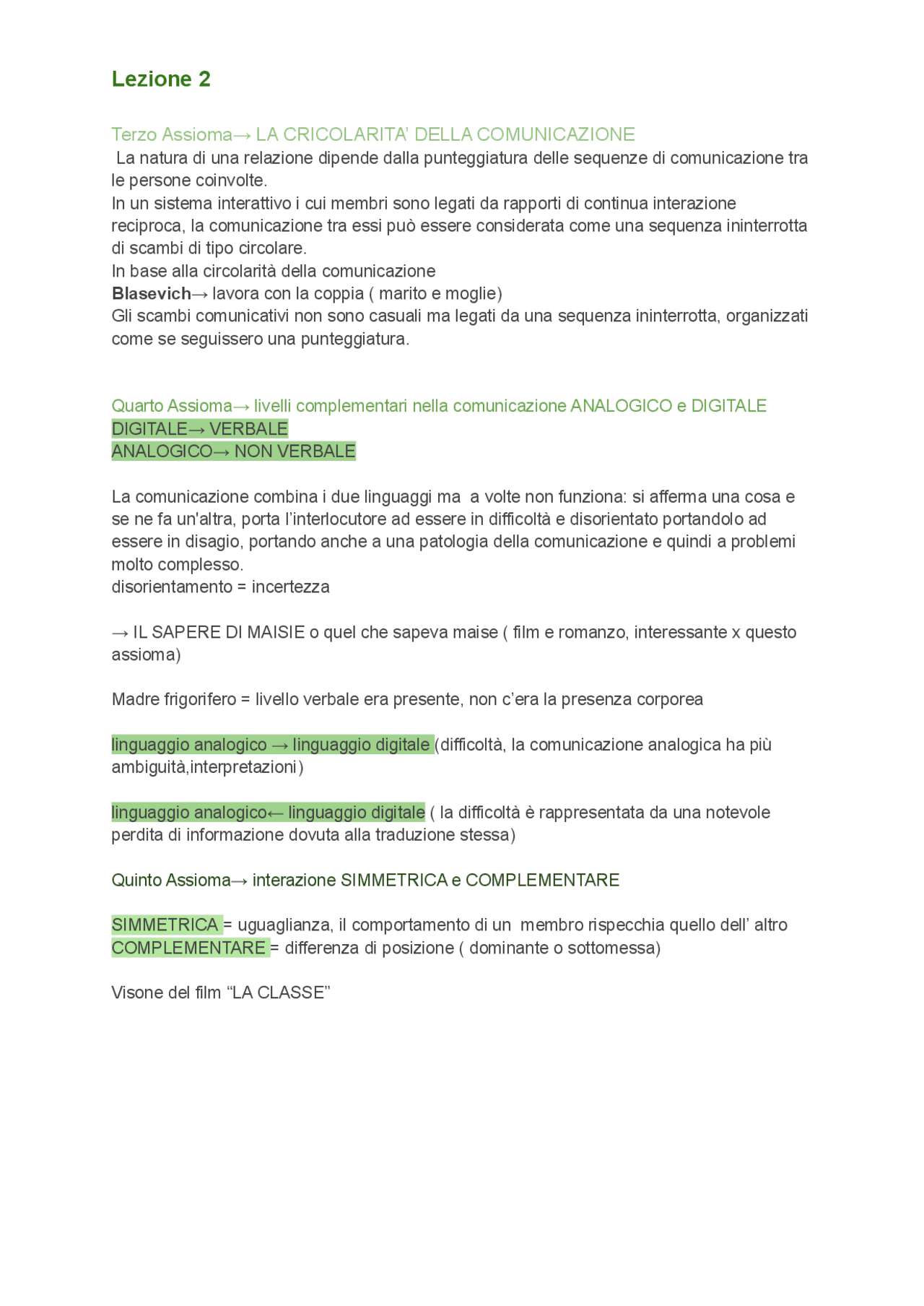 Teorie Dei Processi Comunicativi E Formativi Docsity