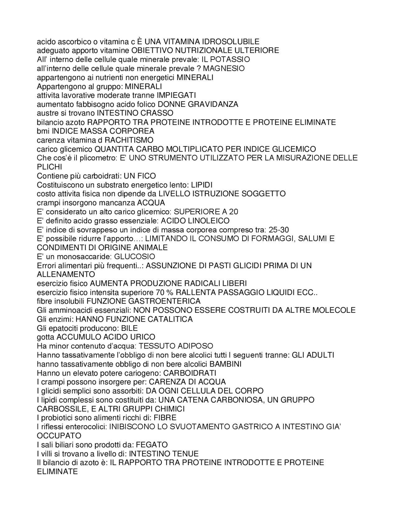 Test Scienze E Tecniche Dietetiche L22 Scienze Motorie Pegaso Prove D