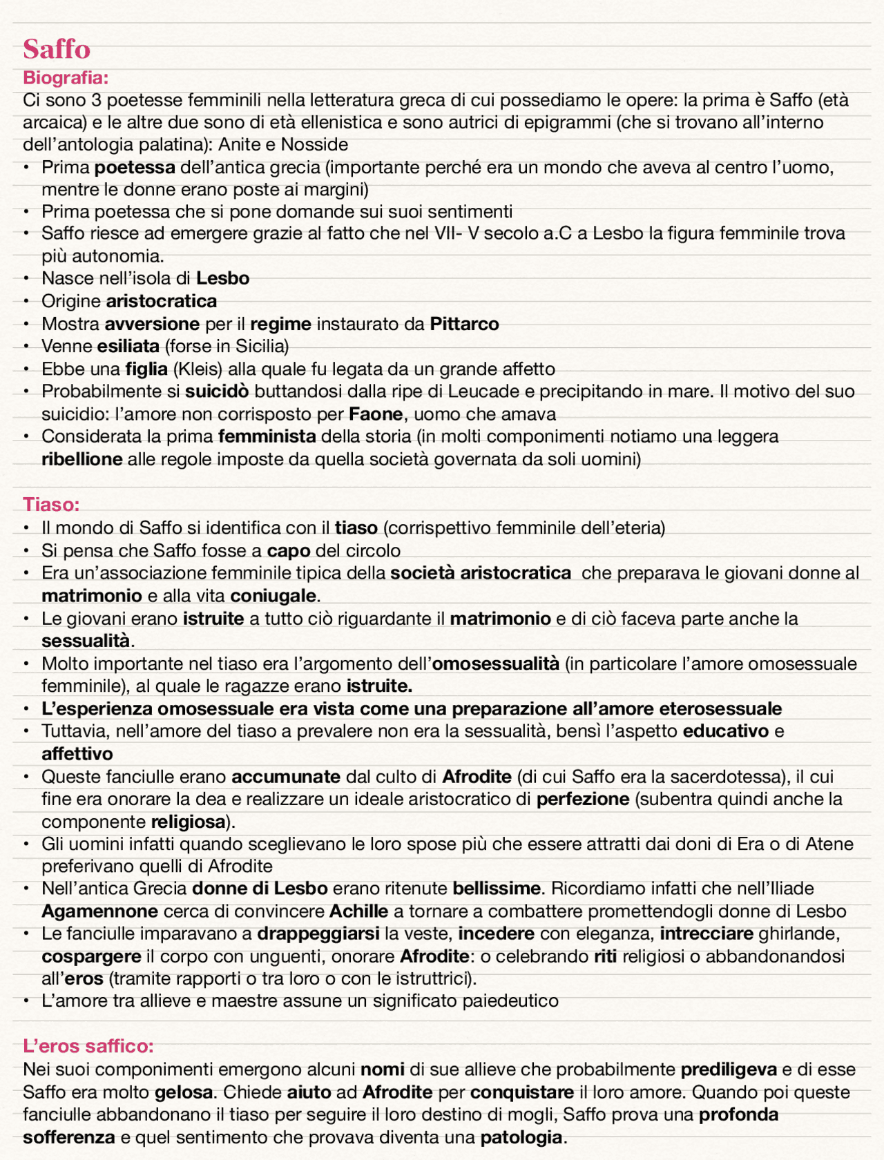 Schema Su Saffo E Alceo Docsity