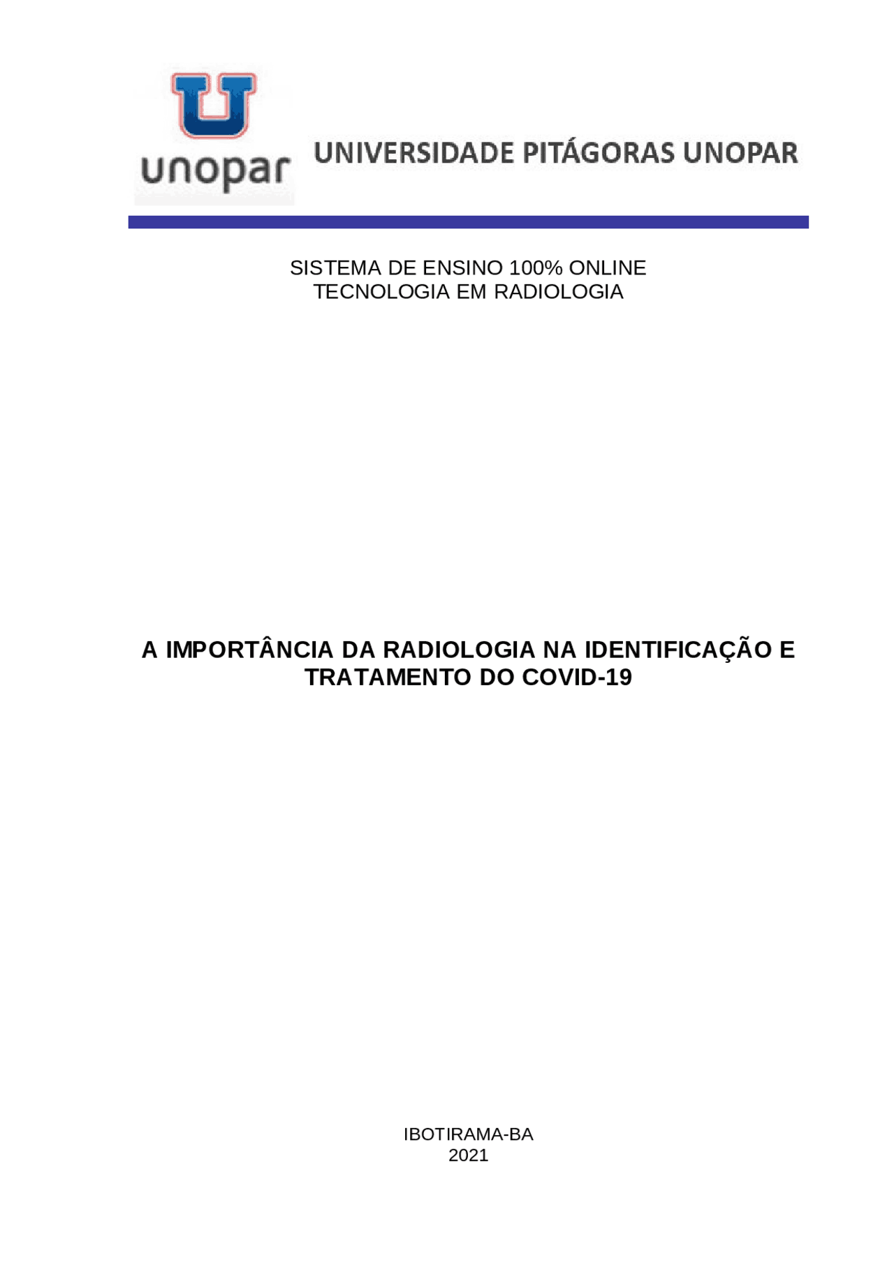 Trabalho De Radiologia 2021 Resumos Radiologia Docsity