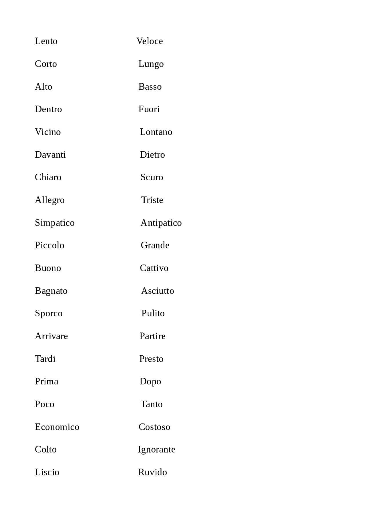 Sinonimi e contrari breve lista | Appunti di Grammatica e Composizione ...