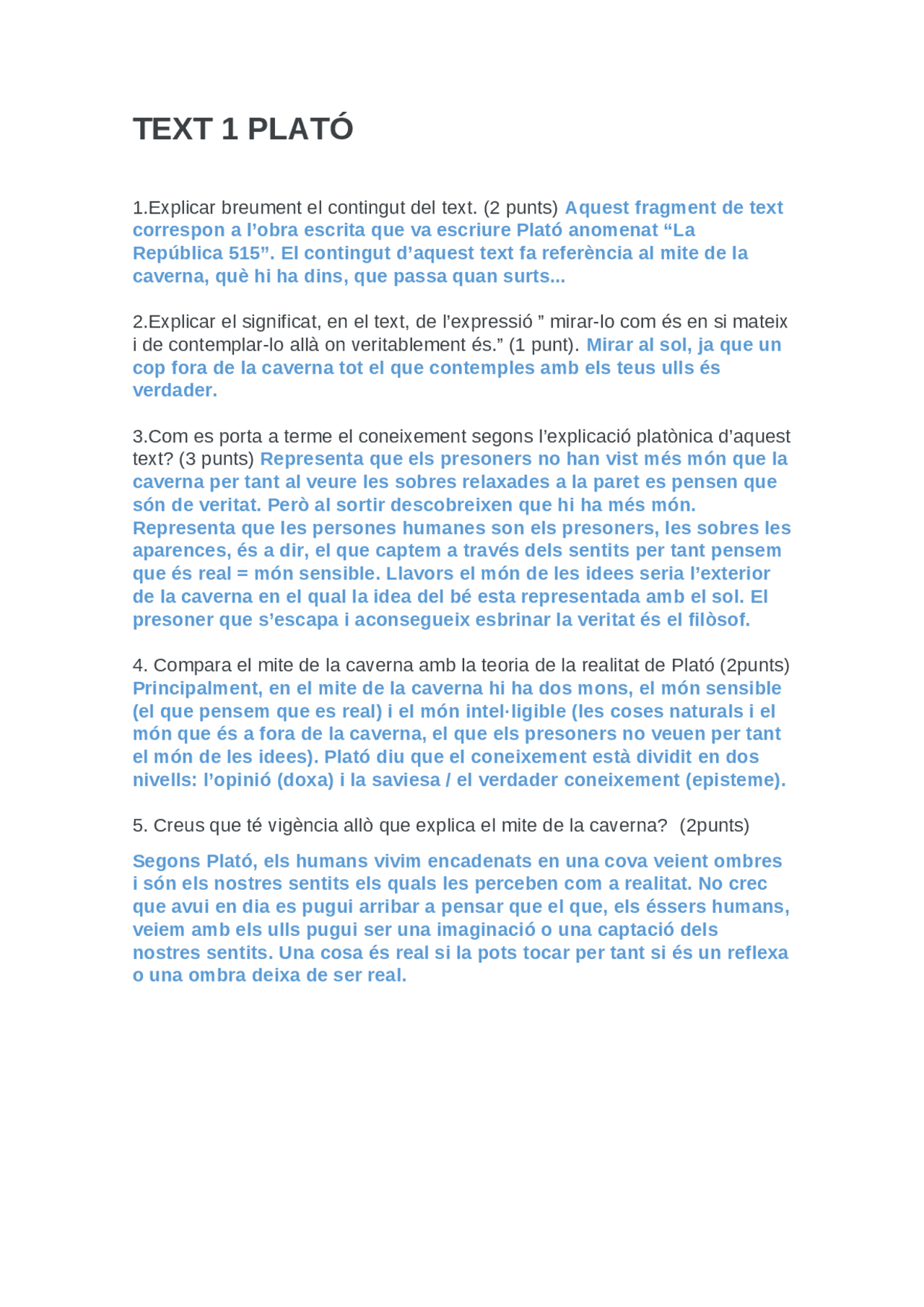 Apunts Del Filòsof Plató Docsity