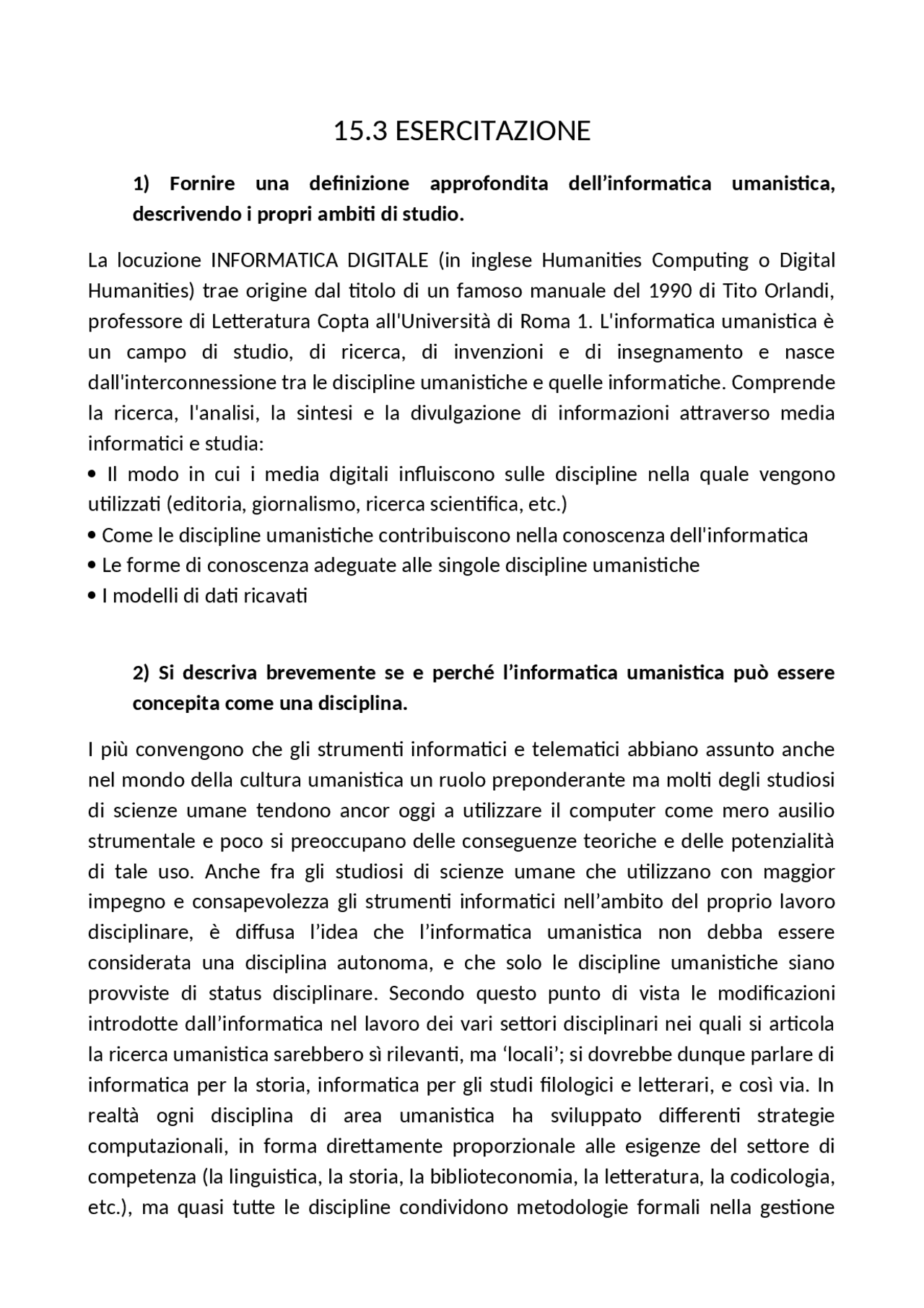 Esercitazione Lez 15 Abilità Informatiche E Telematiche Ecampus