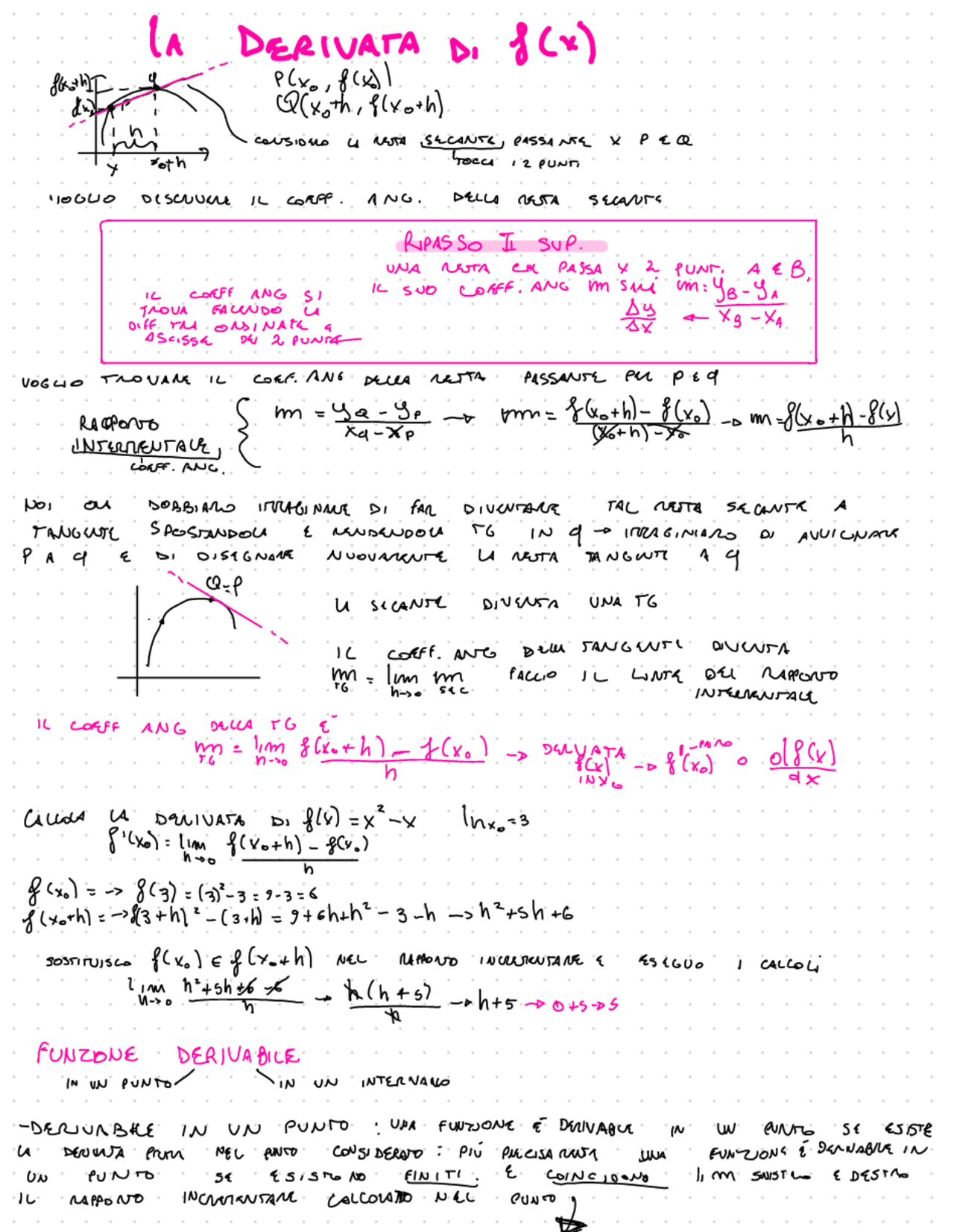 Derivate matematica 5 superiore - Docsity