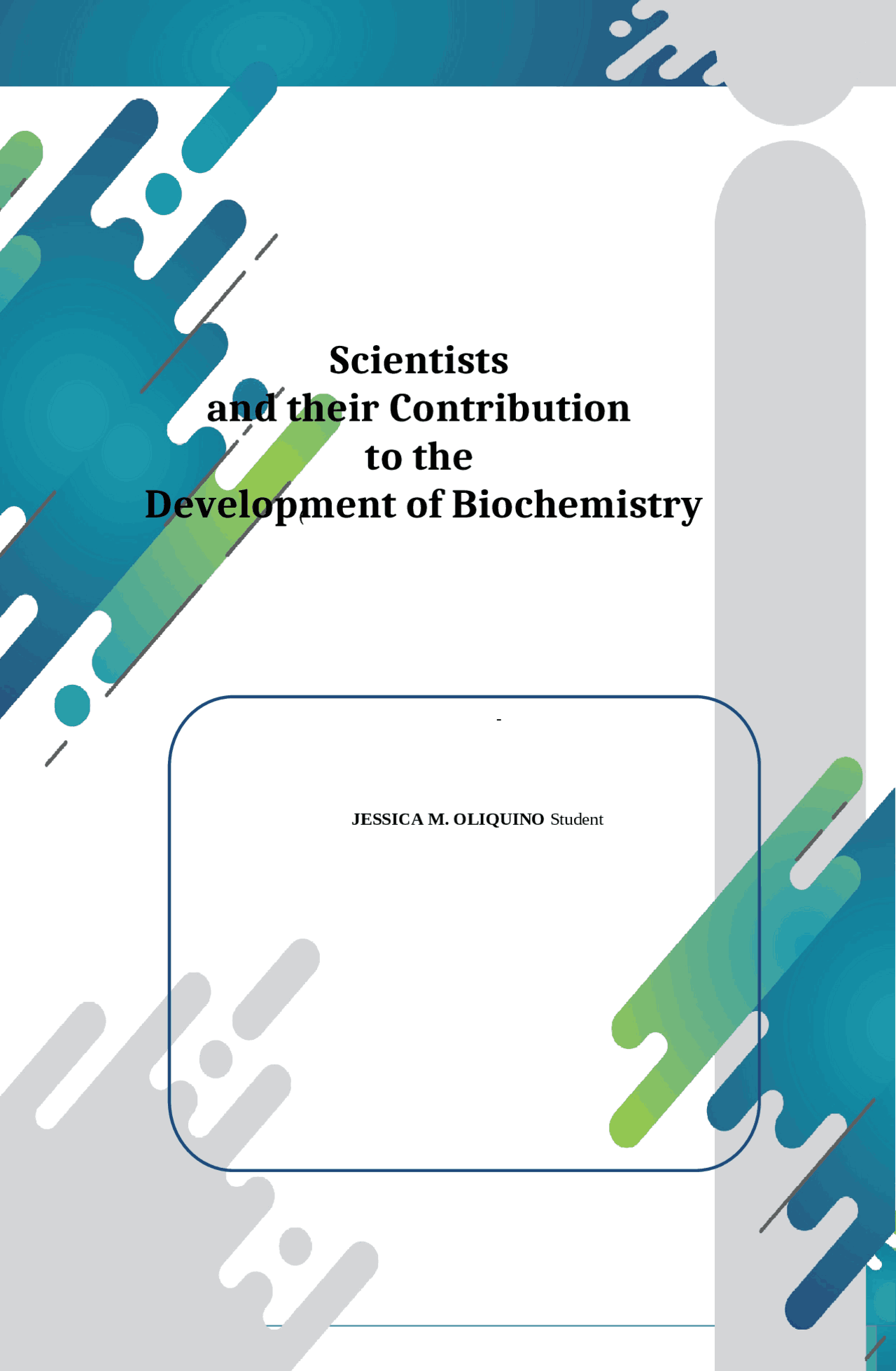 Scientists In Biochemistry Lecture Notes Chemistry Docsity