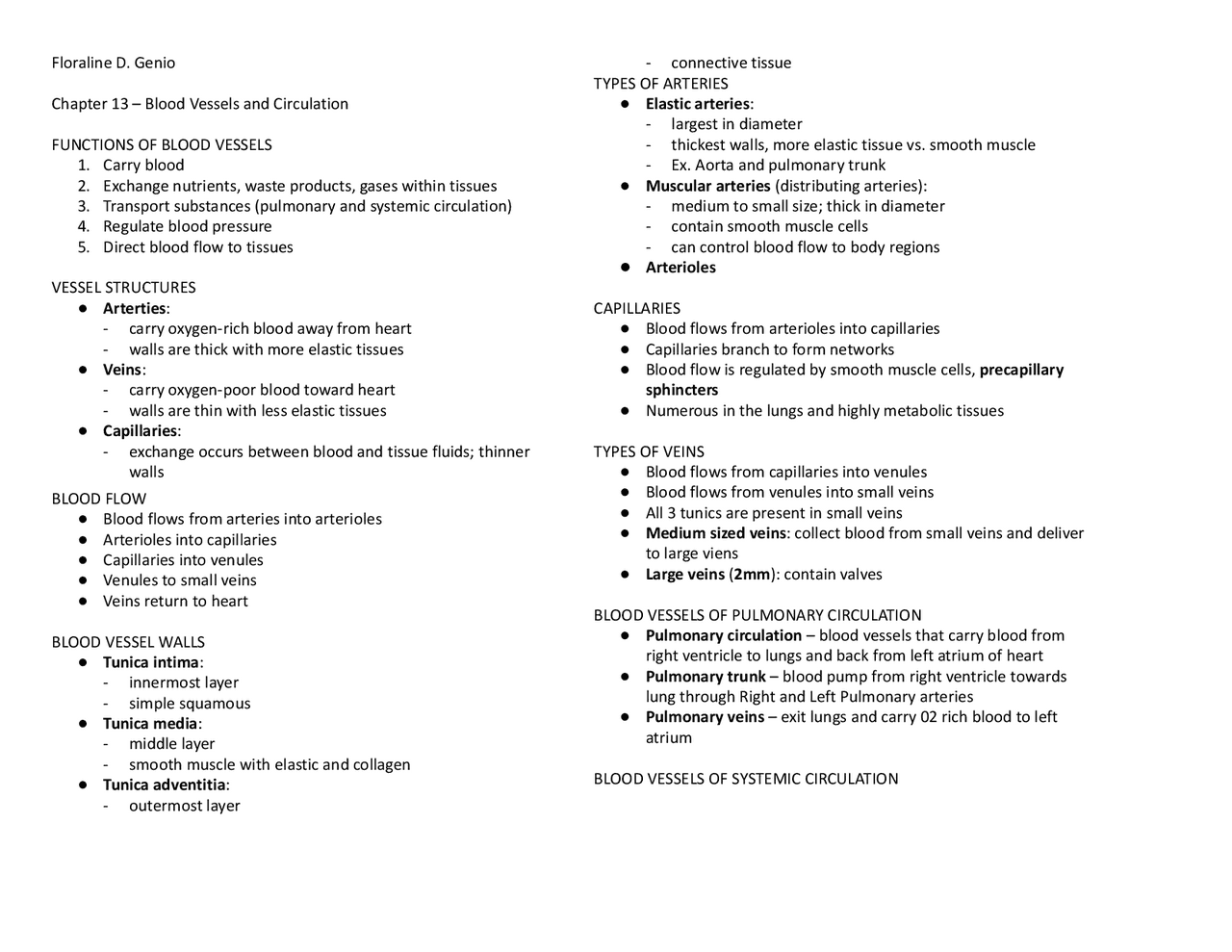Blood Vessels and Circulation - Chapter 13 | Anatomy and Physiology ...