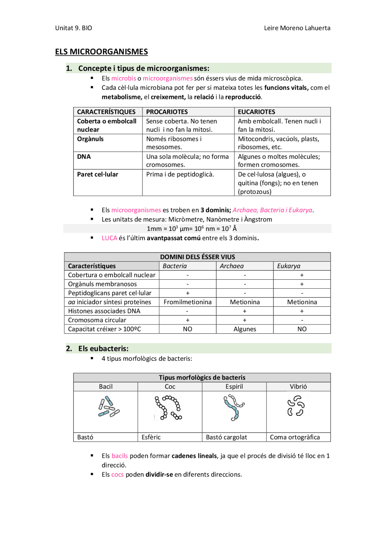 Unitat 09 Microorganismes Docsity