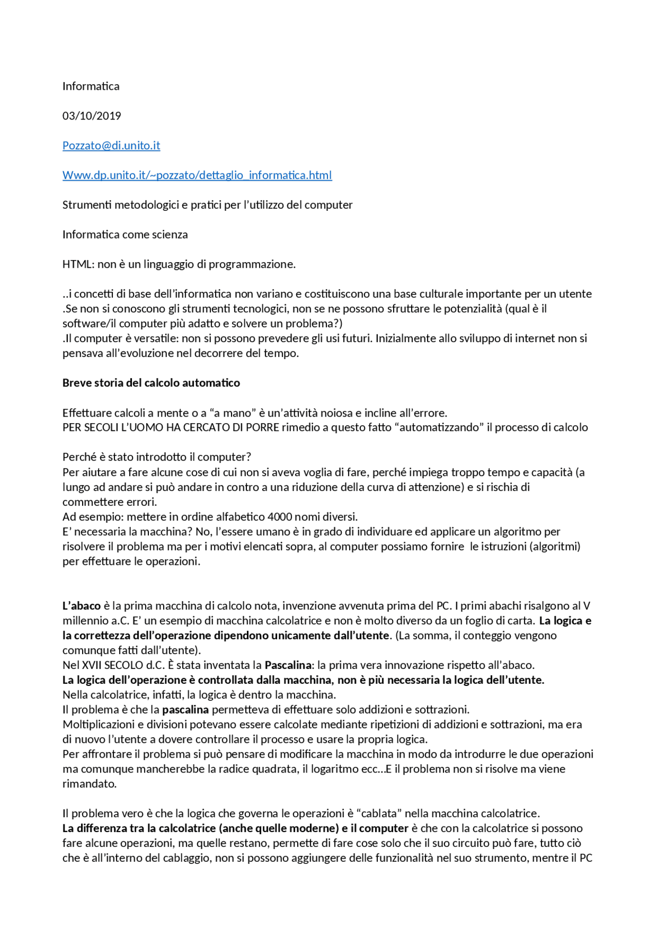 Informatica Appunti Del Corso Docsity