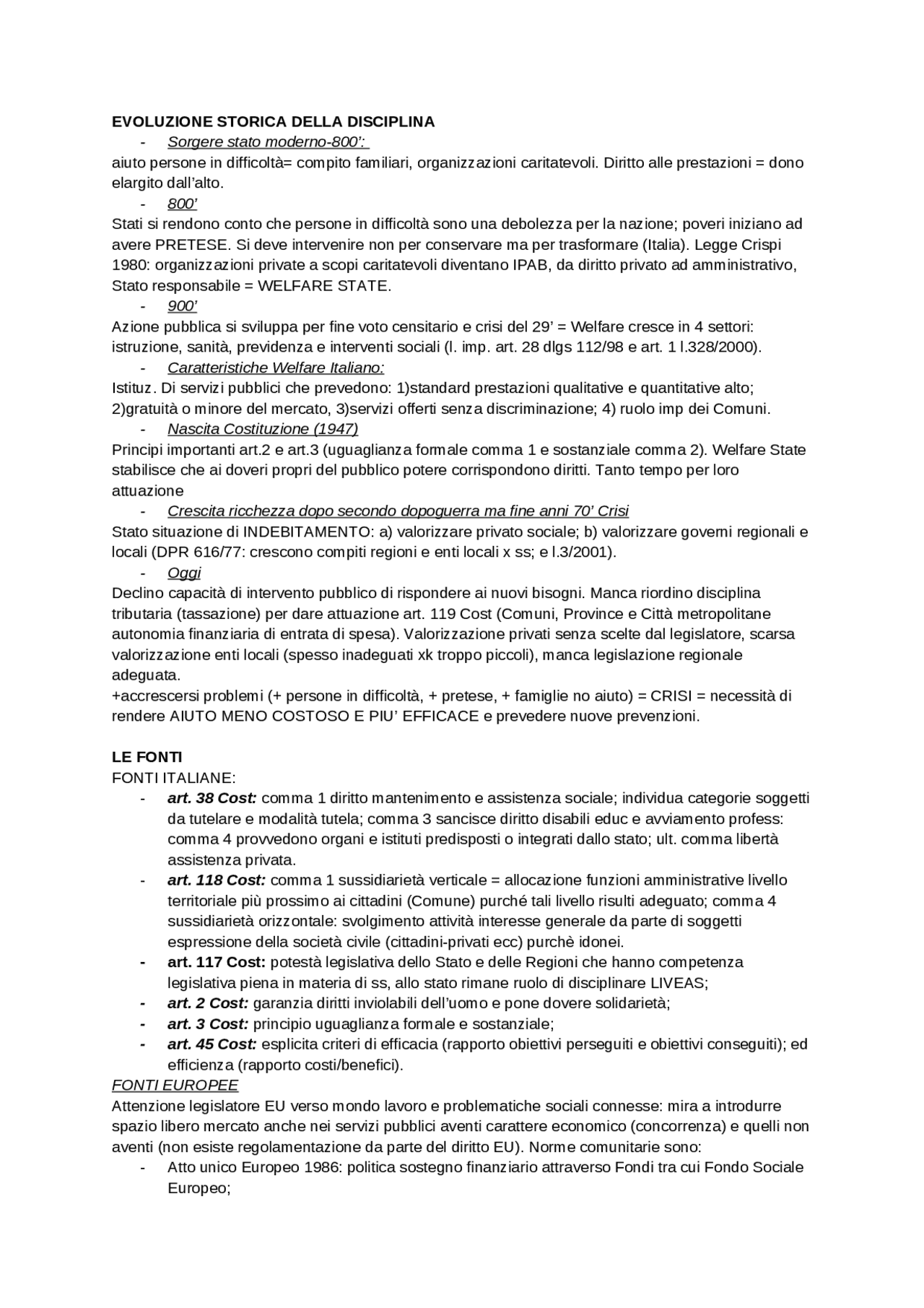 Riassunto Conciso Del Manuale Dei Servizi Sociali Docsity