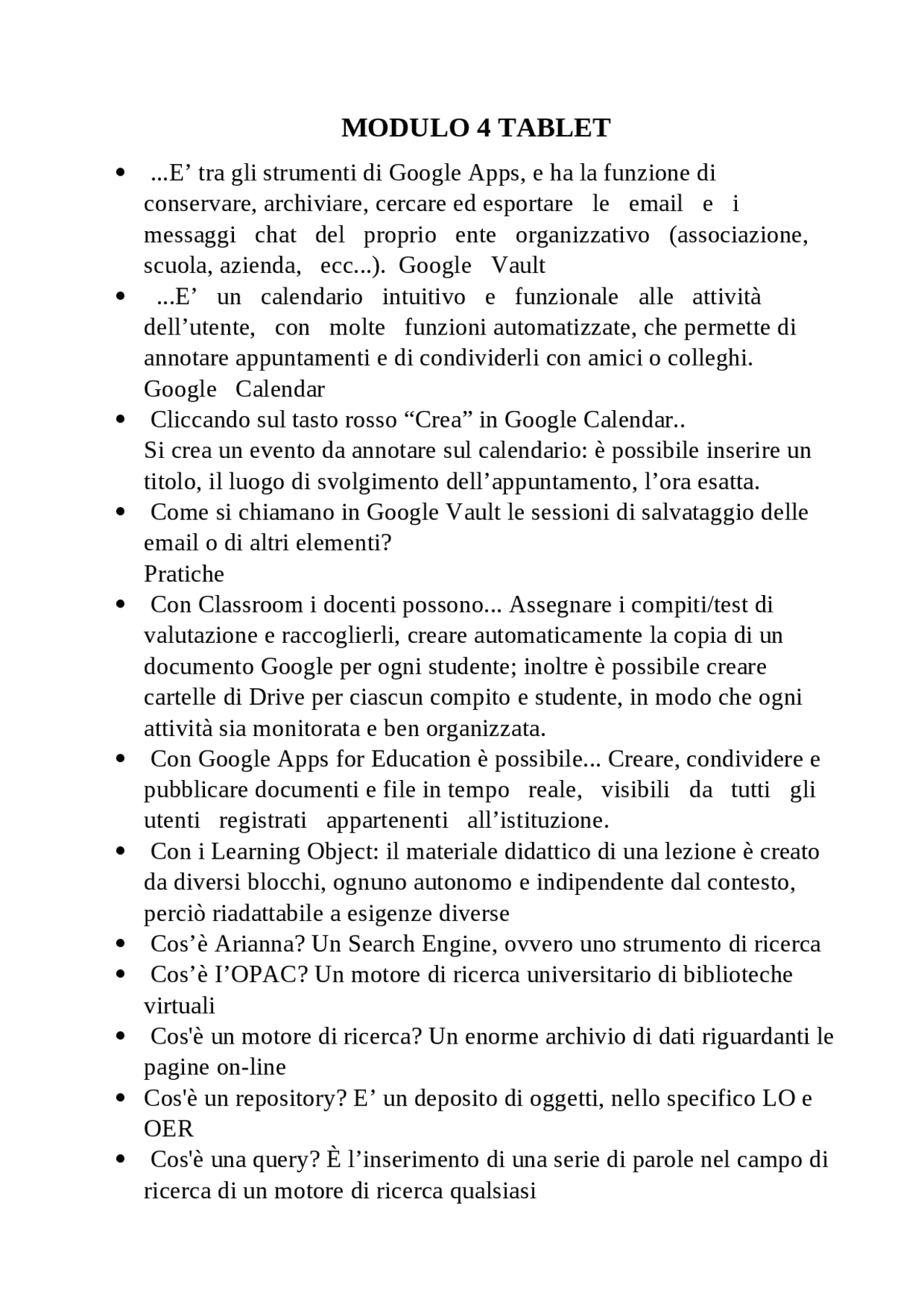 Modulo 4 Tablet Eipass - Docsity