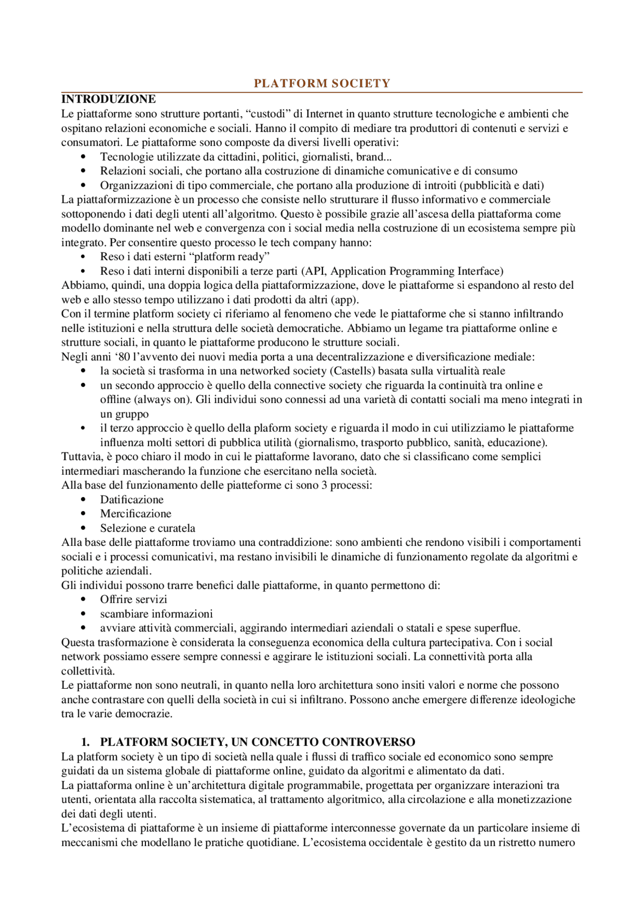 Platform Society Docsity