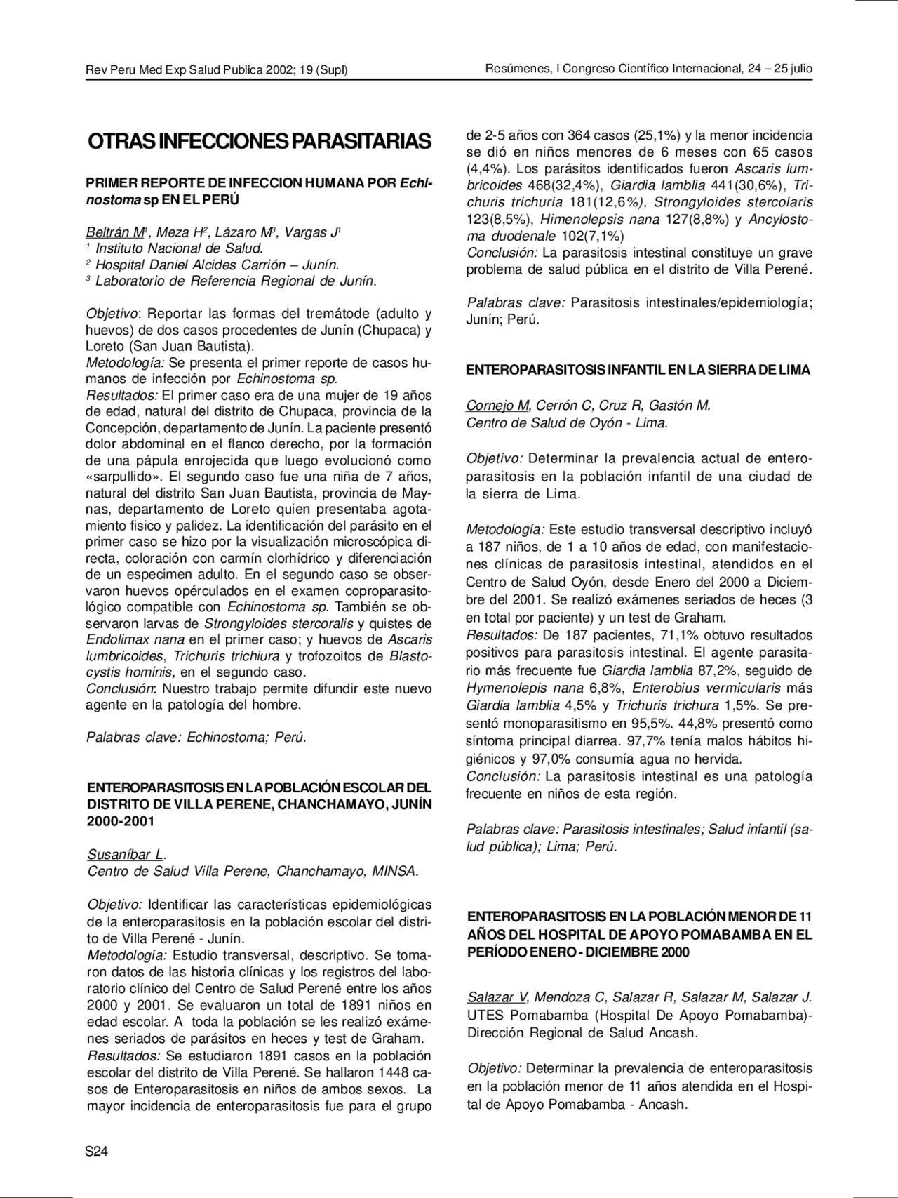 Las enteroparasitosis o parasitosis intestinales son infecciones del ...