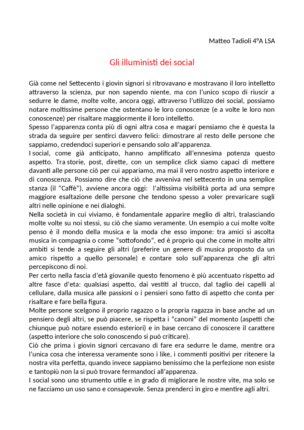 Tema Sullilluminismo Docsity