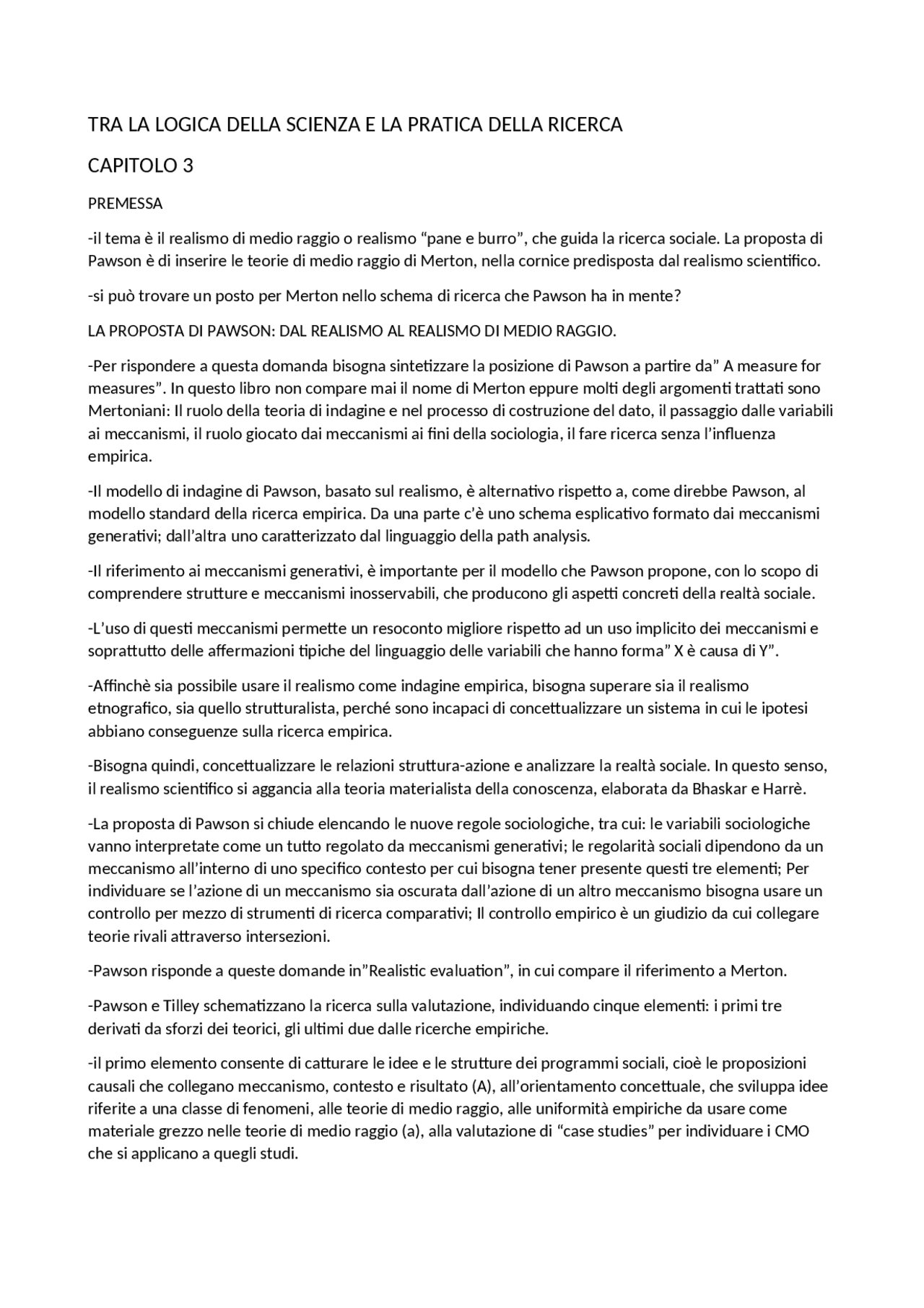 Riassunto cap.4 Tra la logica della scienza e la pratica della ricerca ...