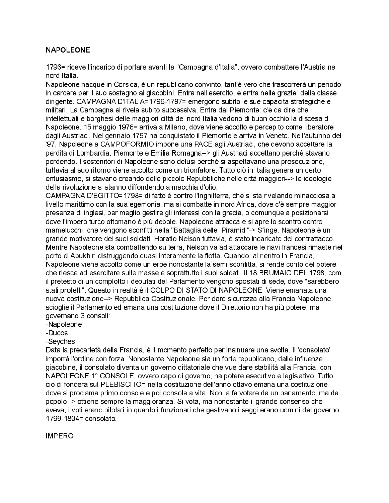 Appunti Su Napoleone Appunti Di Storia Docsity