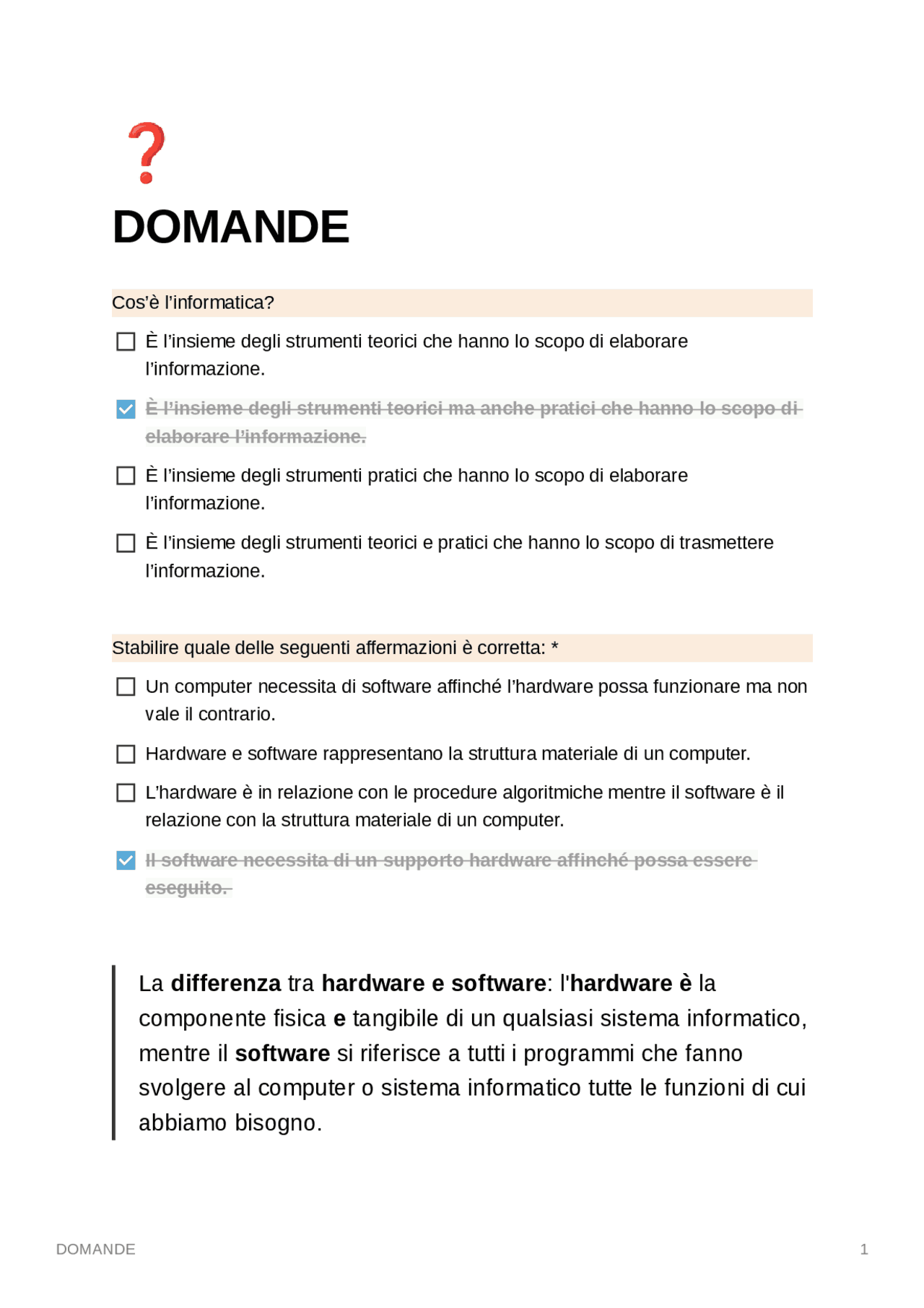 Esercizi Di Elementi Di Informatica Docsity