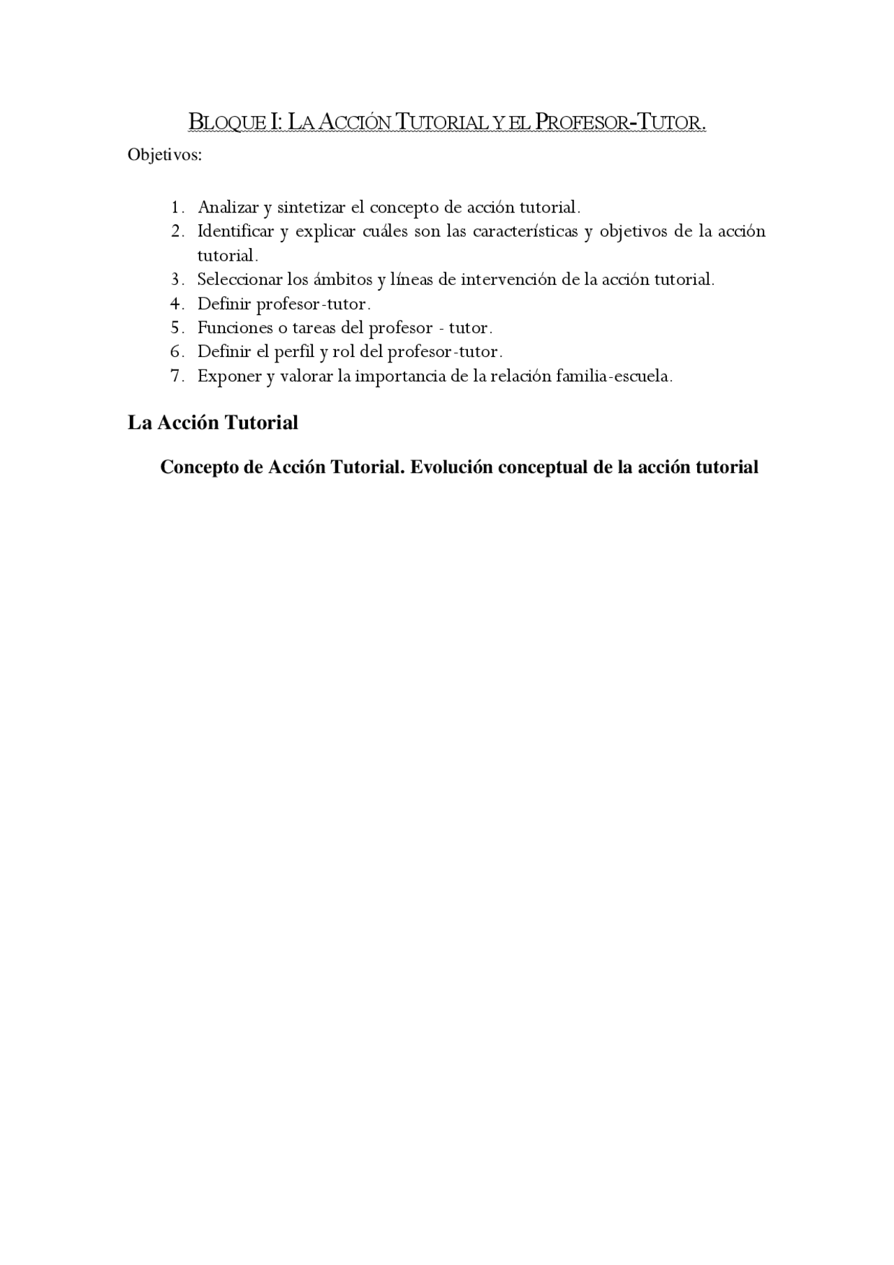 Bloque 1 Apuntes De Orientación Educativa Y Acción Tutorial Docsity