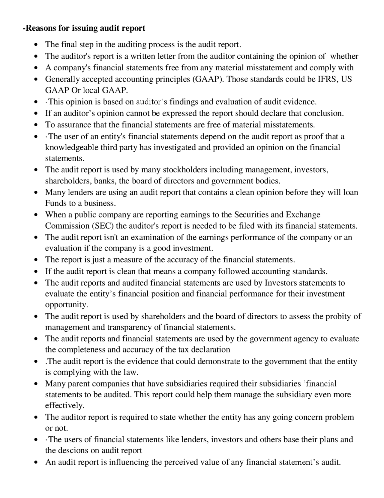 audit report types Provide reasonable assurance on financial statements ...