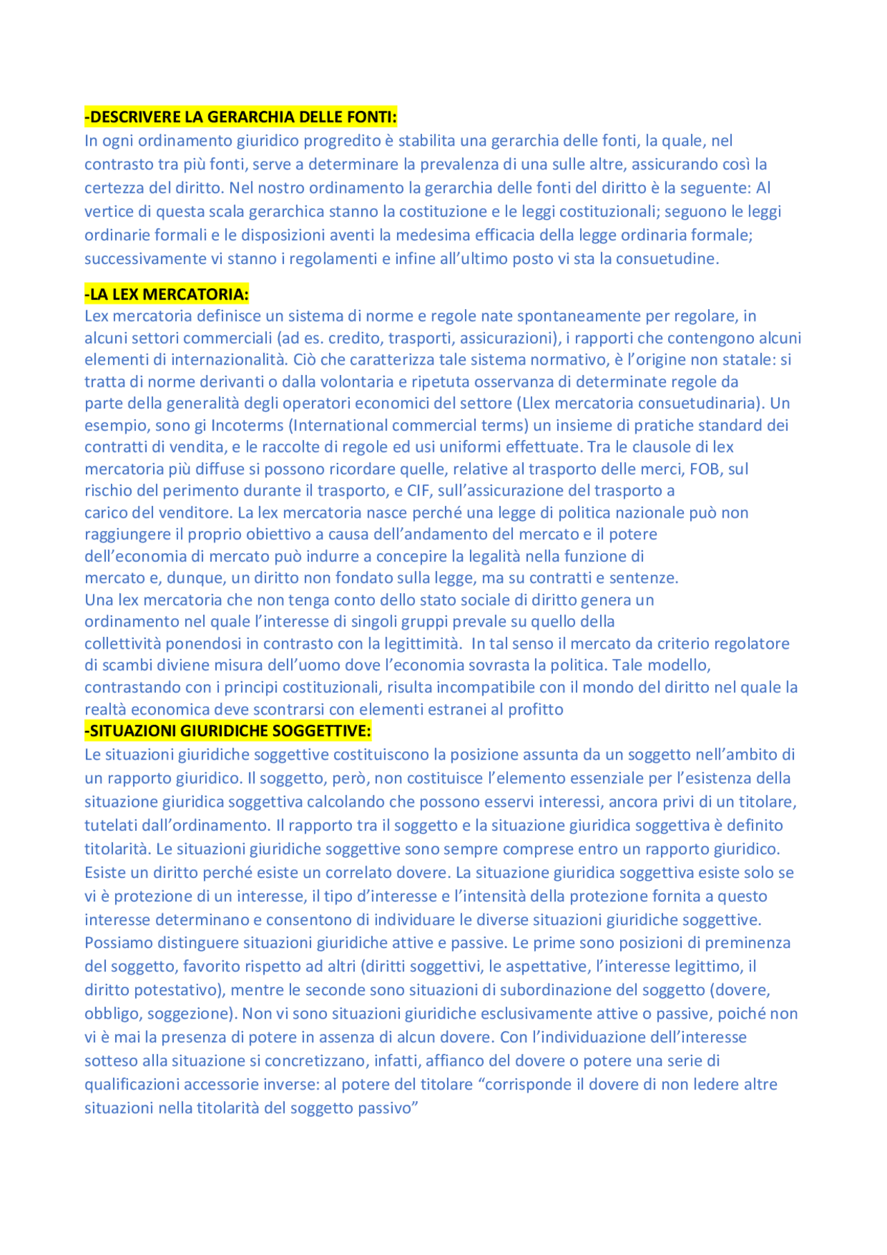 Risposte Aperte Paniere Di Diritto Privato Prof Todini Prove Desame