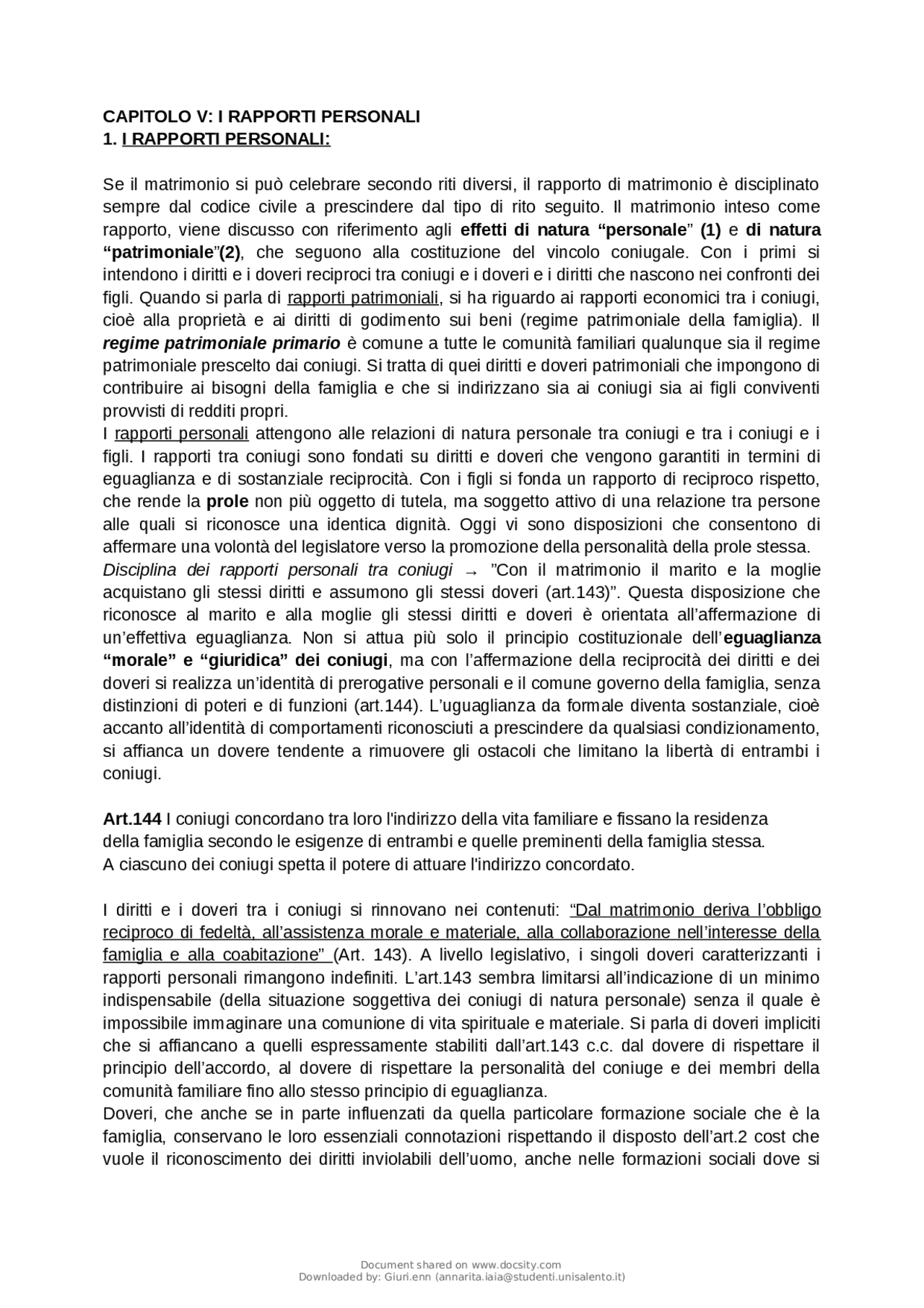 Manuale Di Diritto Di Famiglia Ruscello Docsity
