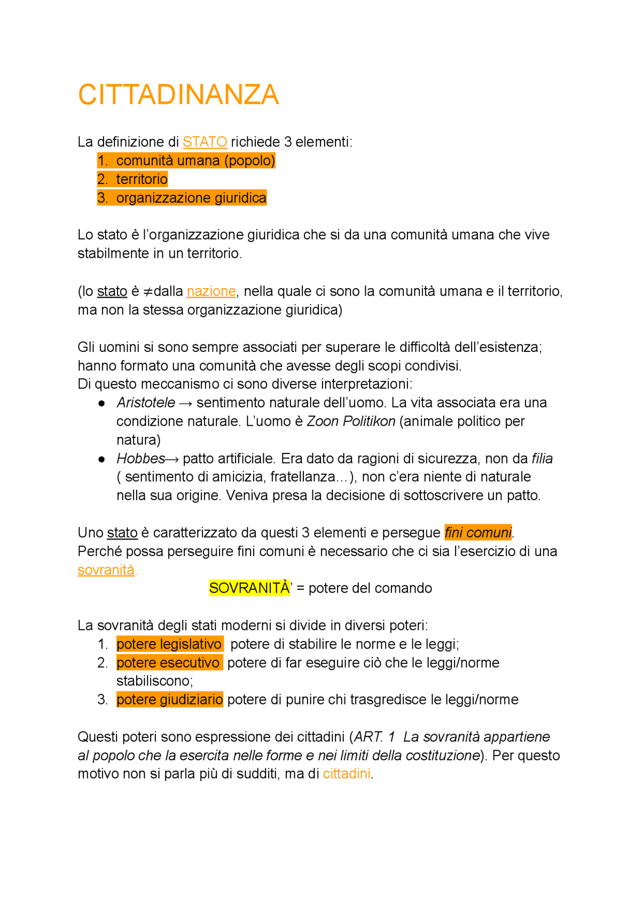 Riassunto Programma Di Quinta Di Educazione Civica Docsity