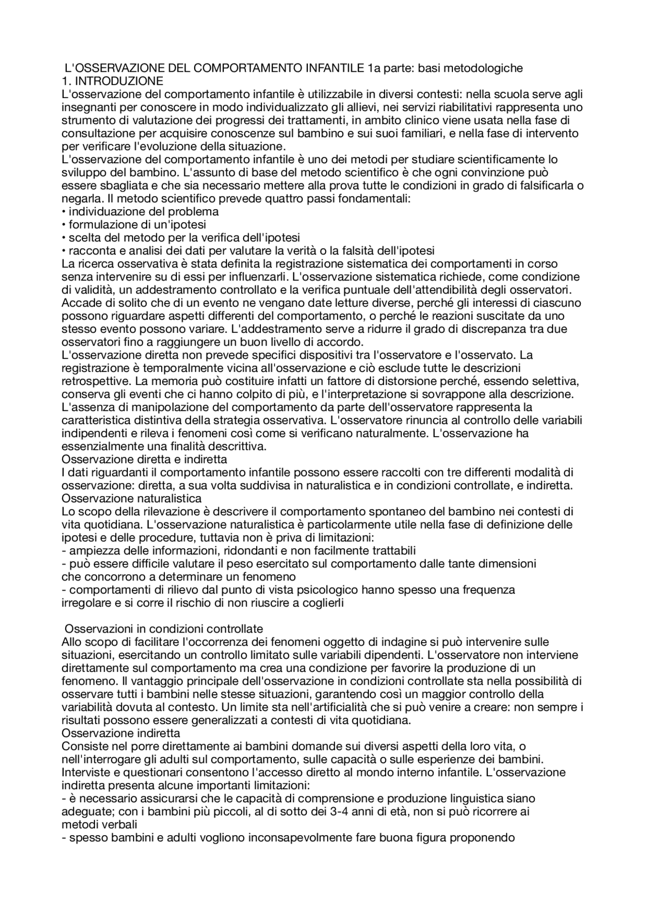 Osservazione Del Comportamento Infantile Di Baumgartner Docsity