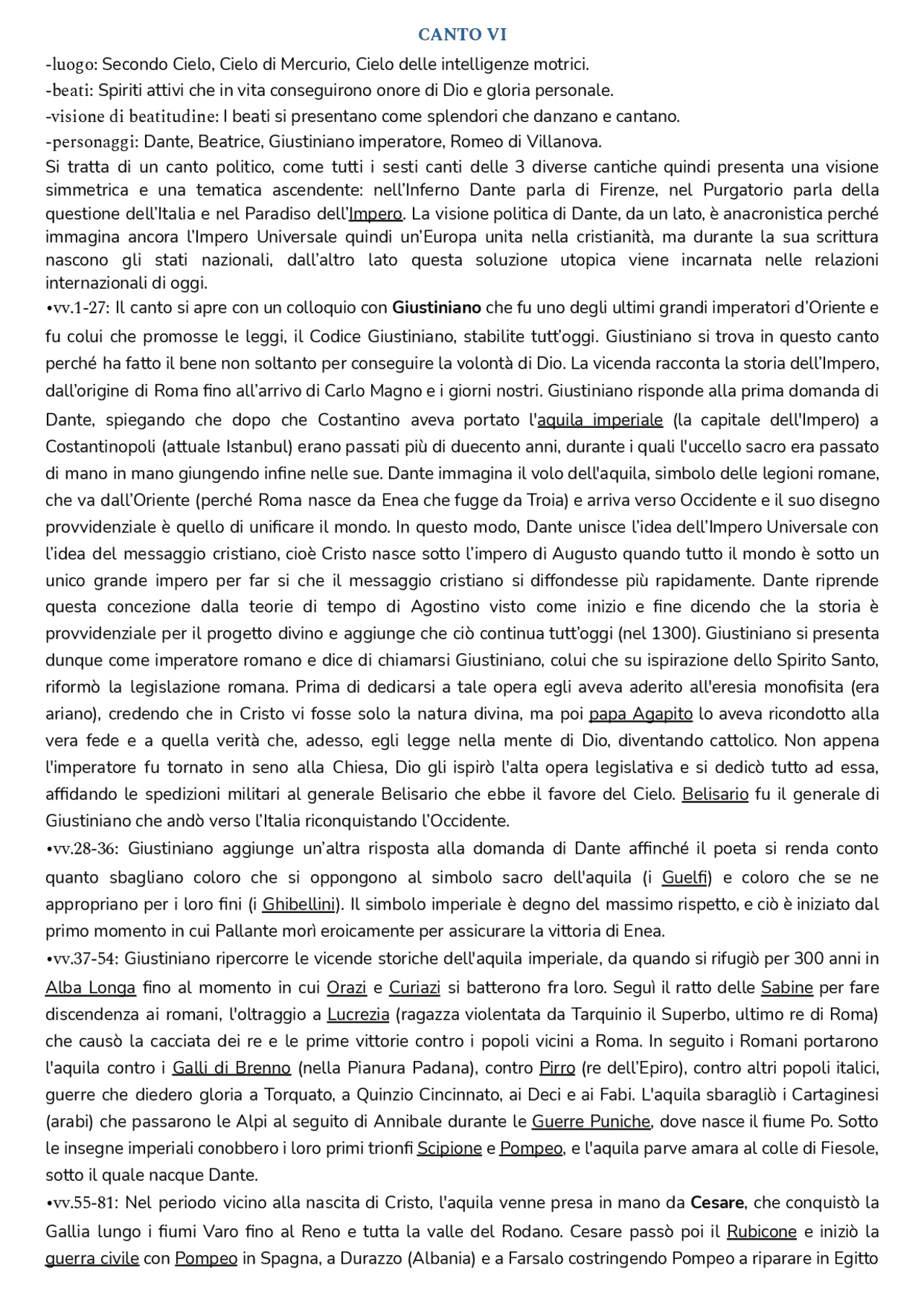 Canto VI divina commedia - Docsity