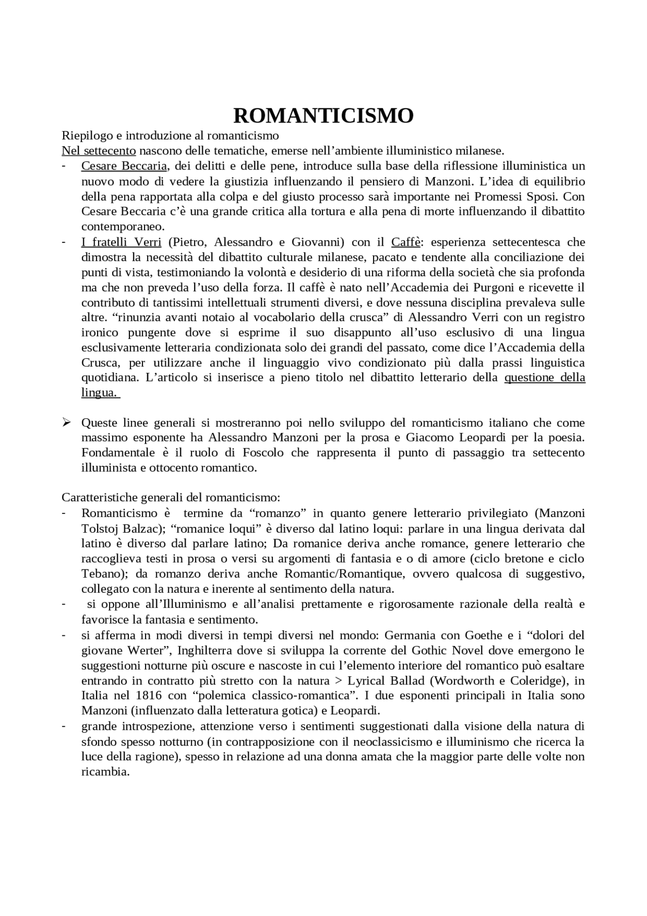 IL ROMANTICISMO e GIACOMO LEOPARDI - Docsity