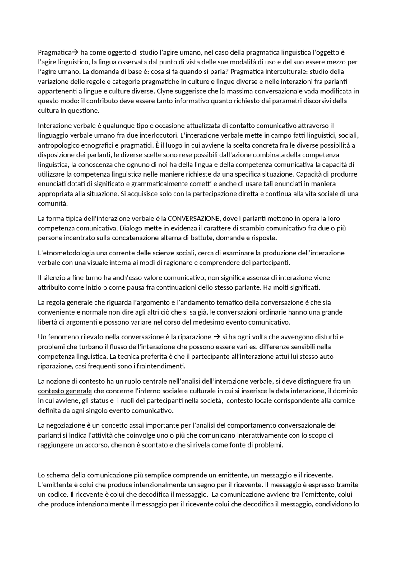 Linguistica E Pragmatica Della Comunicazione Docsity