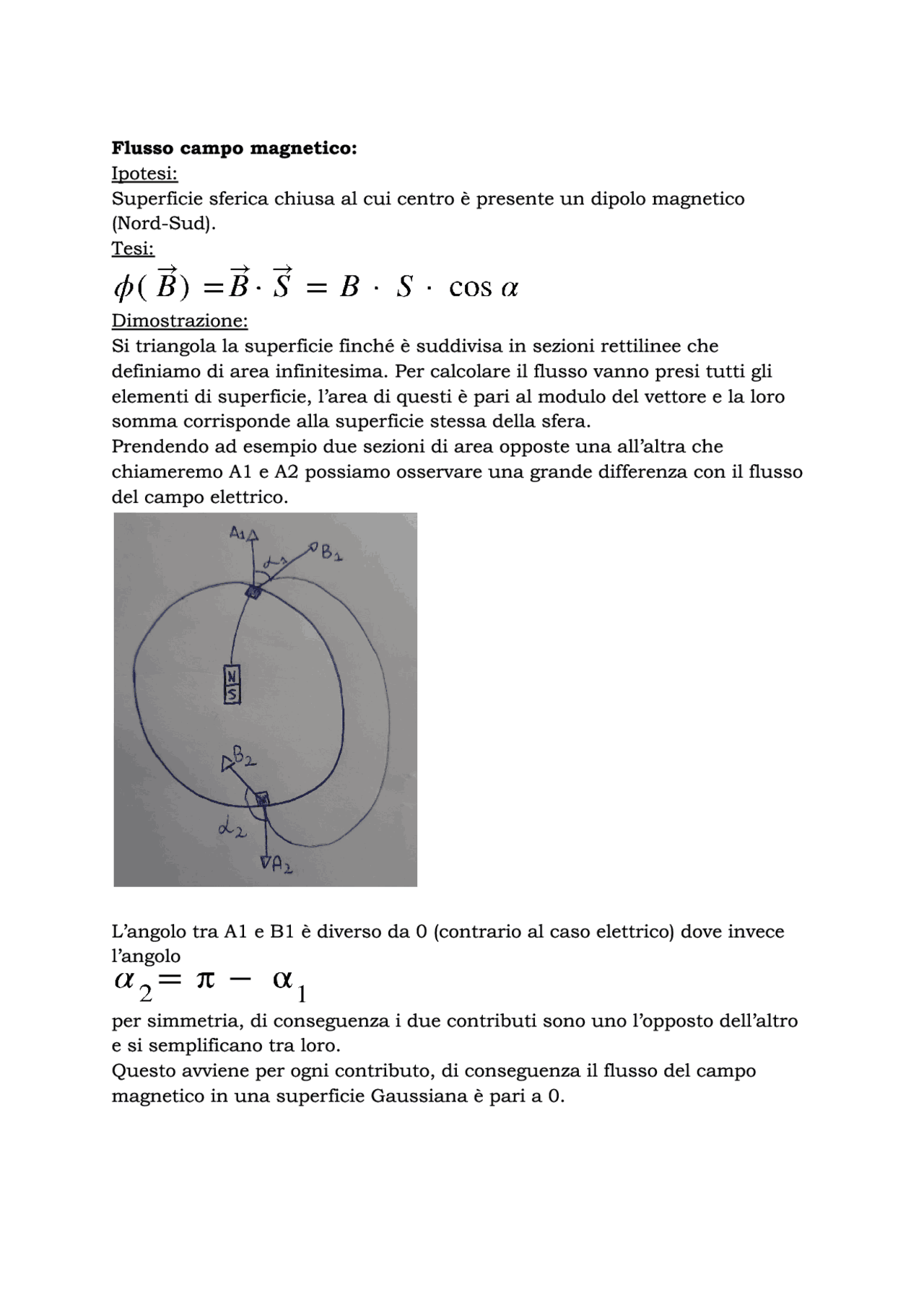 Il Flusso del Campo Magnetico | Schemi e mappe concettuali di Fisica | Docsity