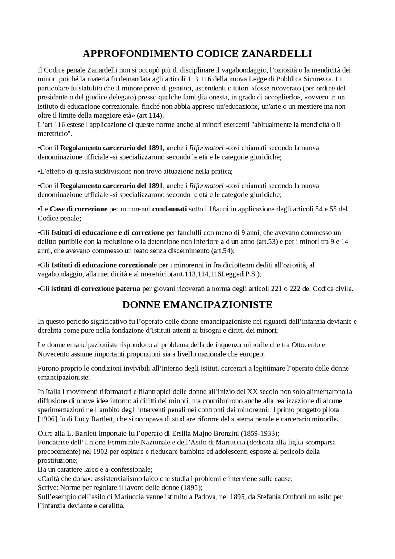 Appunti Ed Approfondimento Del Codice Zanardelli Docsity