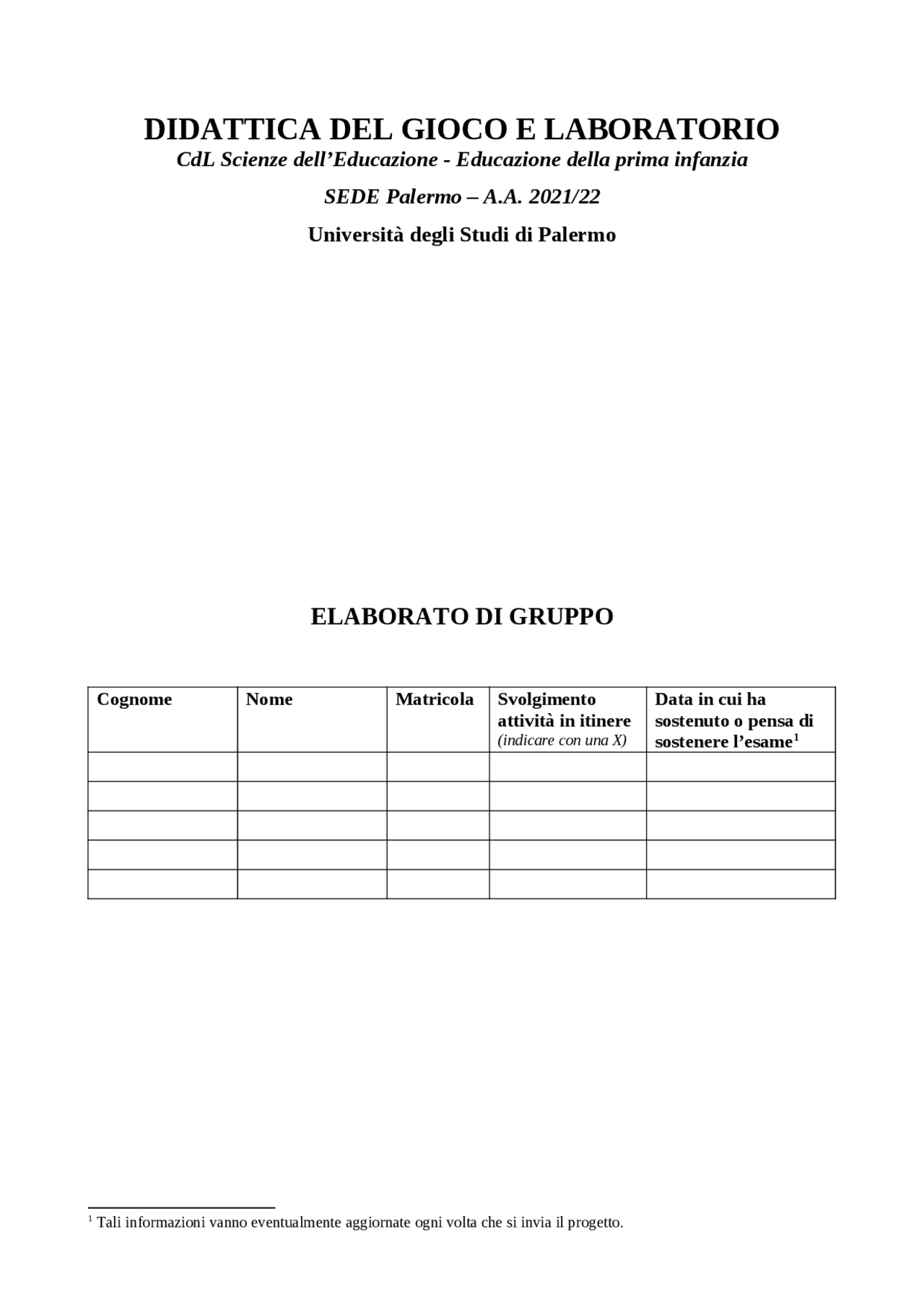 Prova Desame Didattica Del Gioco Progettare Un Gioco Educativo Docsity