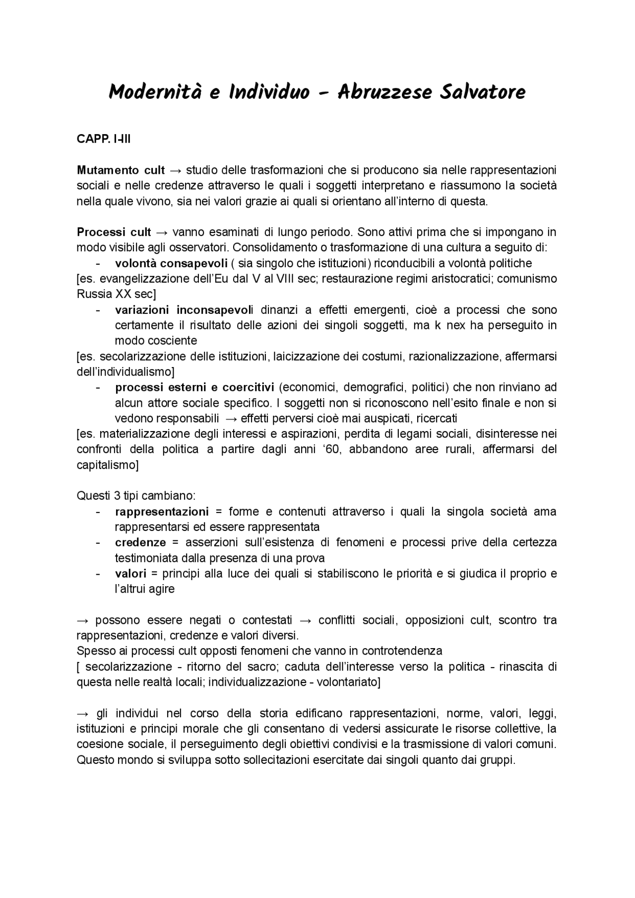 Modernità E Individuo Docsity