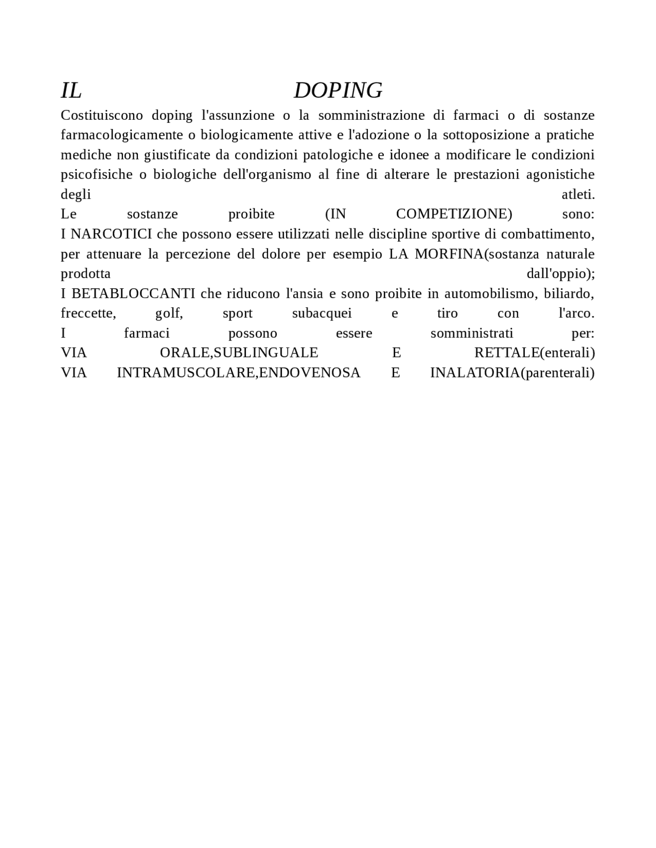 Le dipendenze: il doping - Docsity