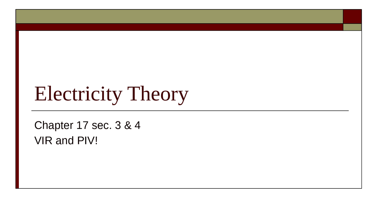 Electricity And Circuits Docsity